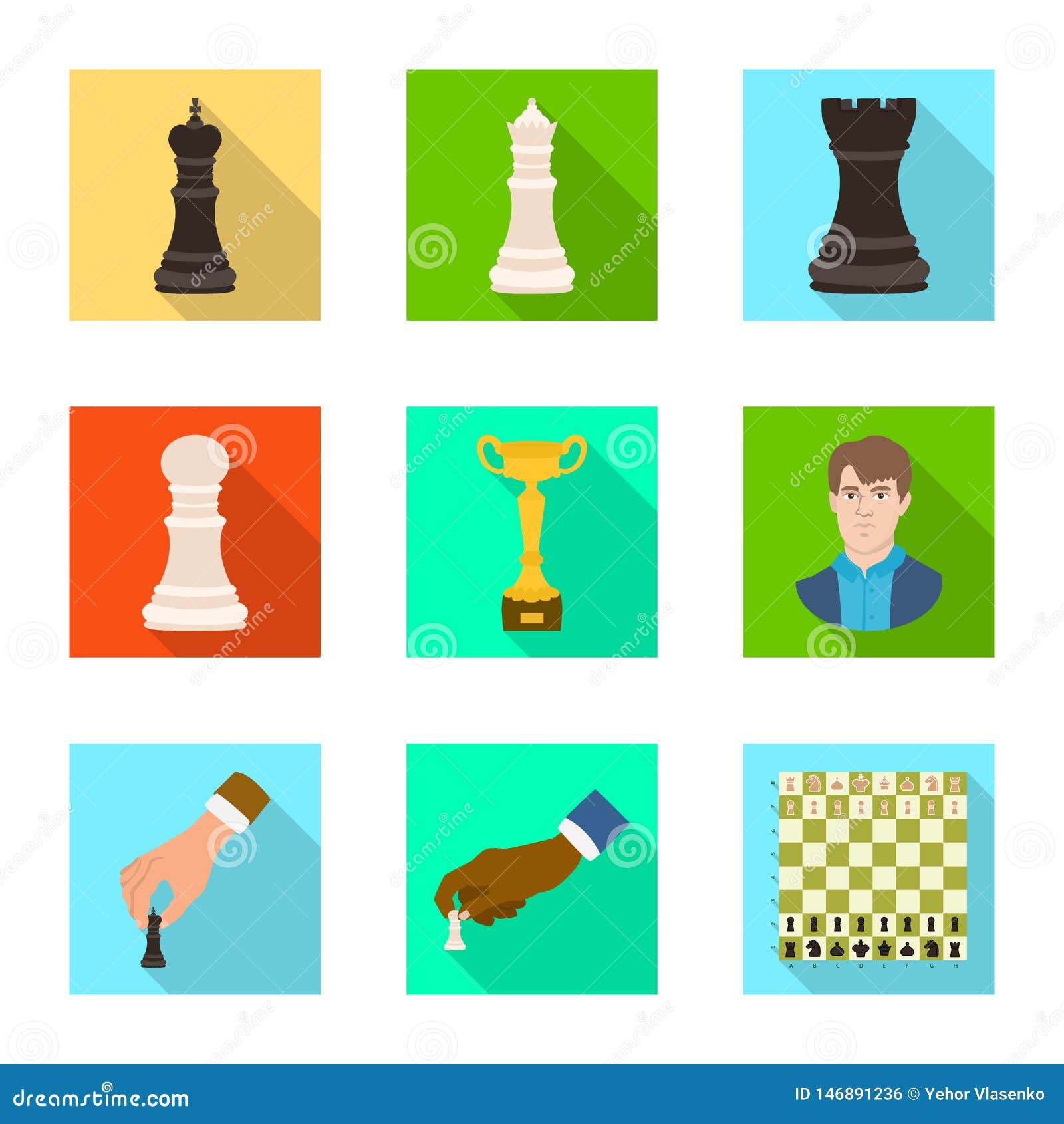 Vector Design of Checkmate and Thin Icon. Set of Checkmate and Target ...