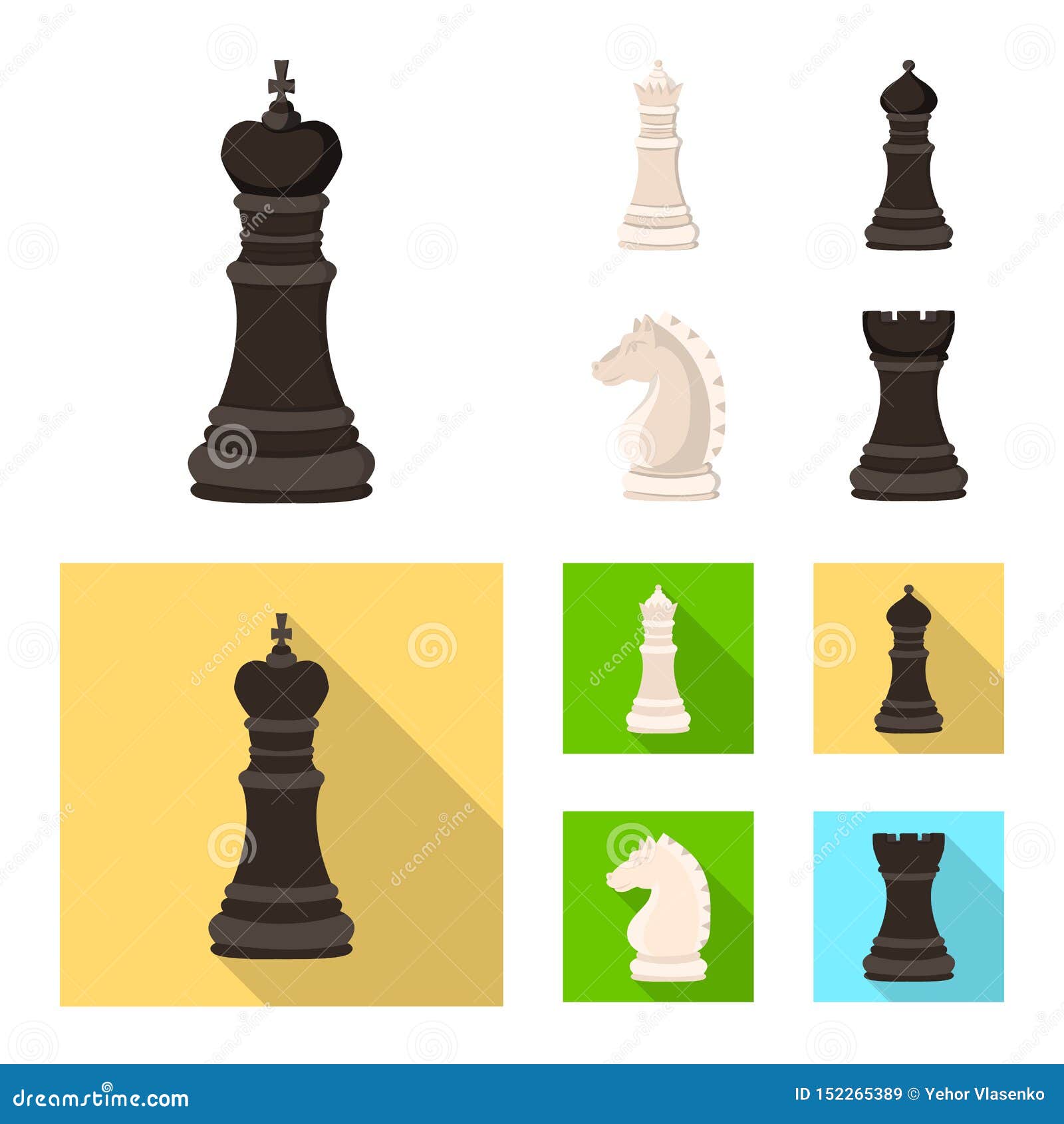 Vector Design of Checkmate and Thin Icon. Set of Checkmate and Target ...