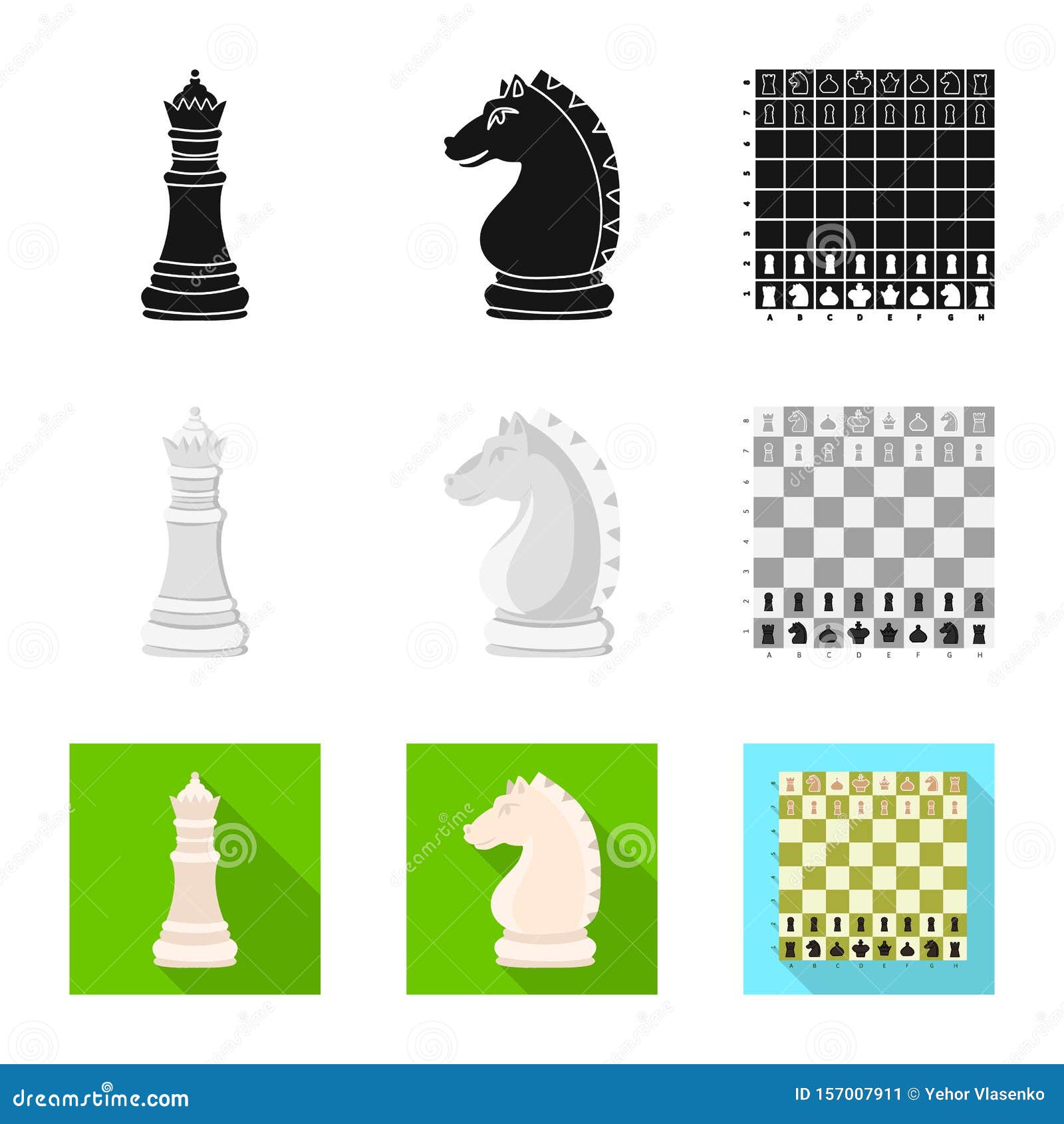 Vector Design of Checkmate and Thin Icon. Set of Checkmate and Target ...