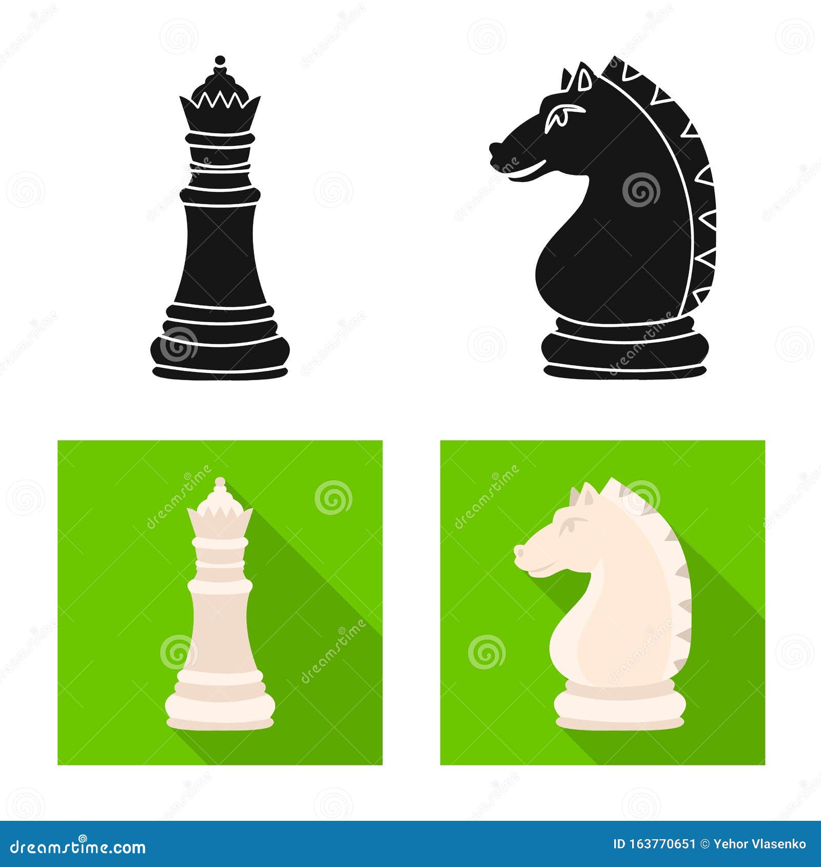 Vector Illustration of Checkmate and Thin Symbol. Collection of ...