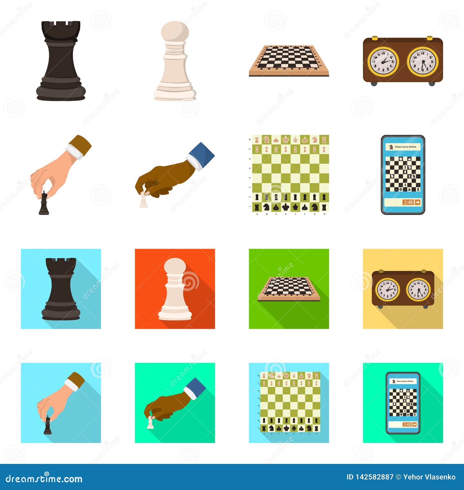 Vector Illustration of Checkmate and Thin Symbol. Collection of ...