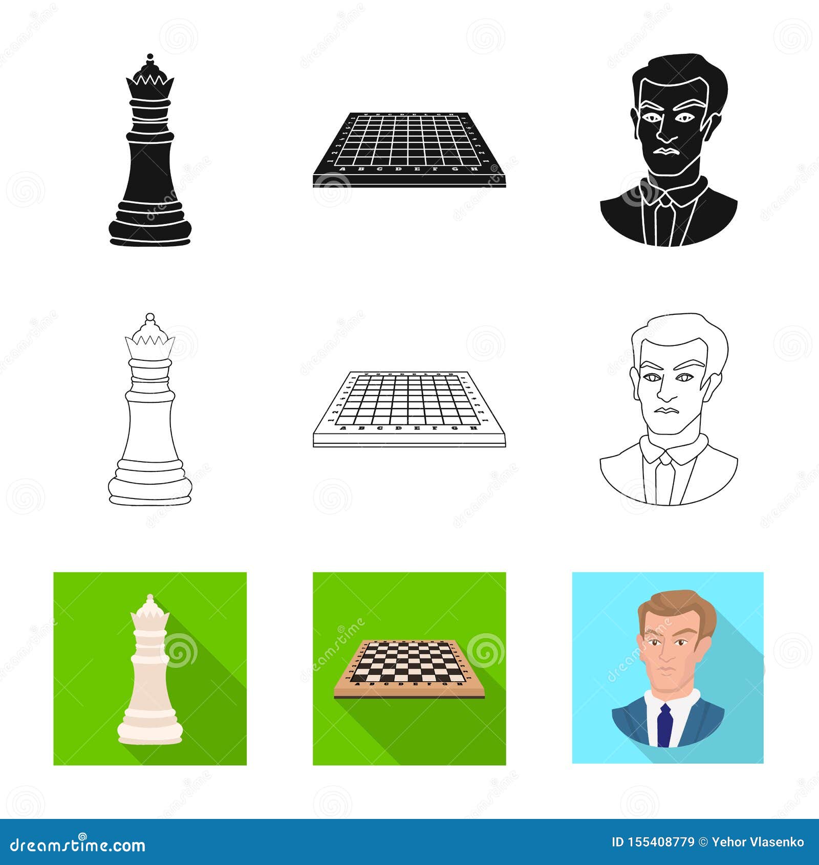 Vector Design of Checkmate and Thin Icon. Collection of Checkmate and ...