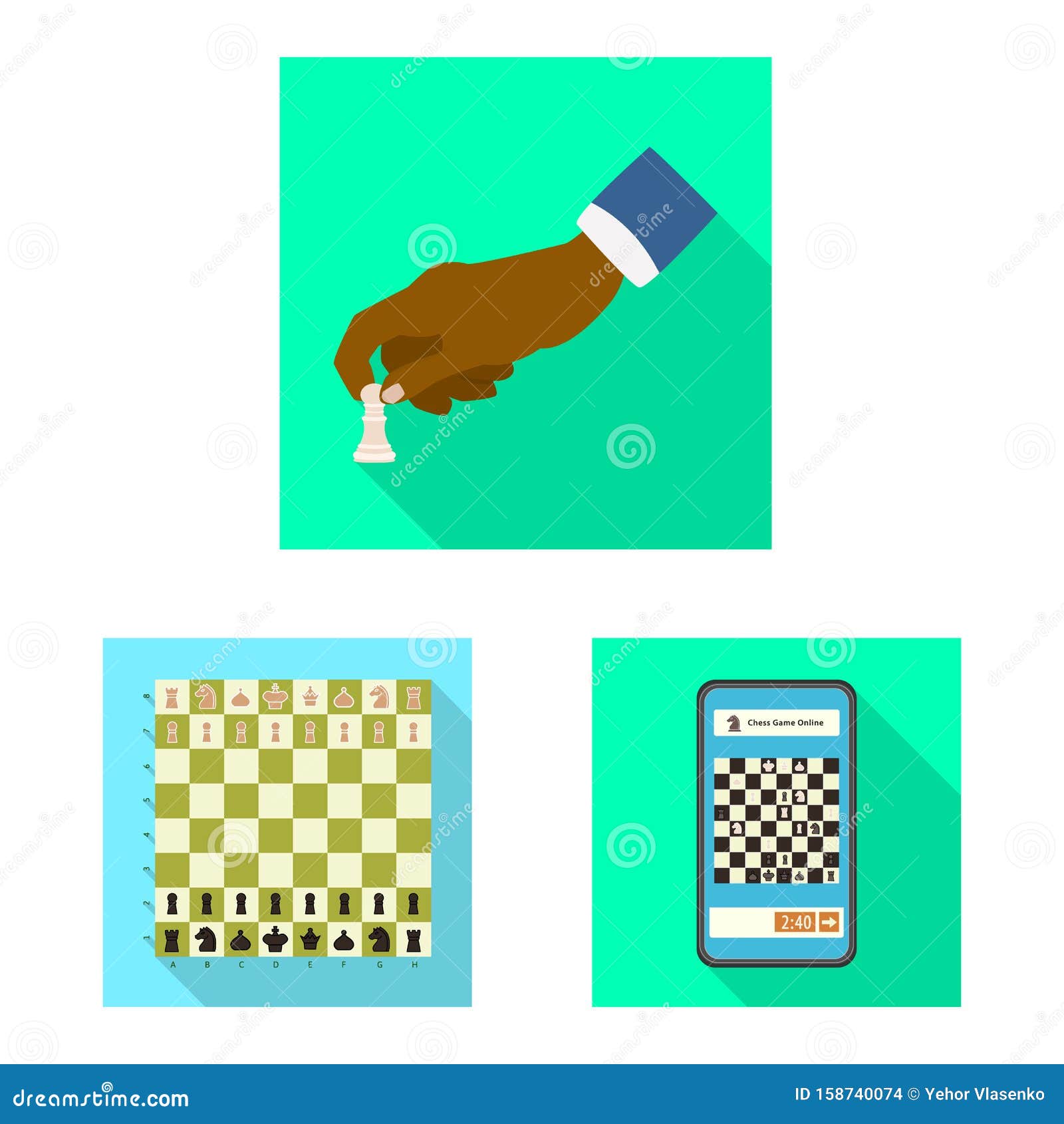 Vector Design of Checkmate and Thin Icon. Collection of Checkmate and ...