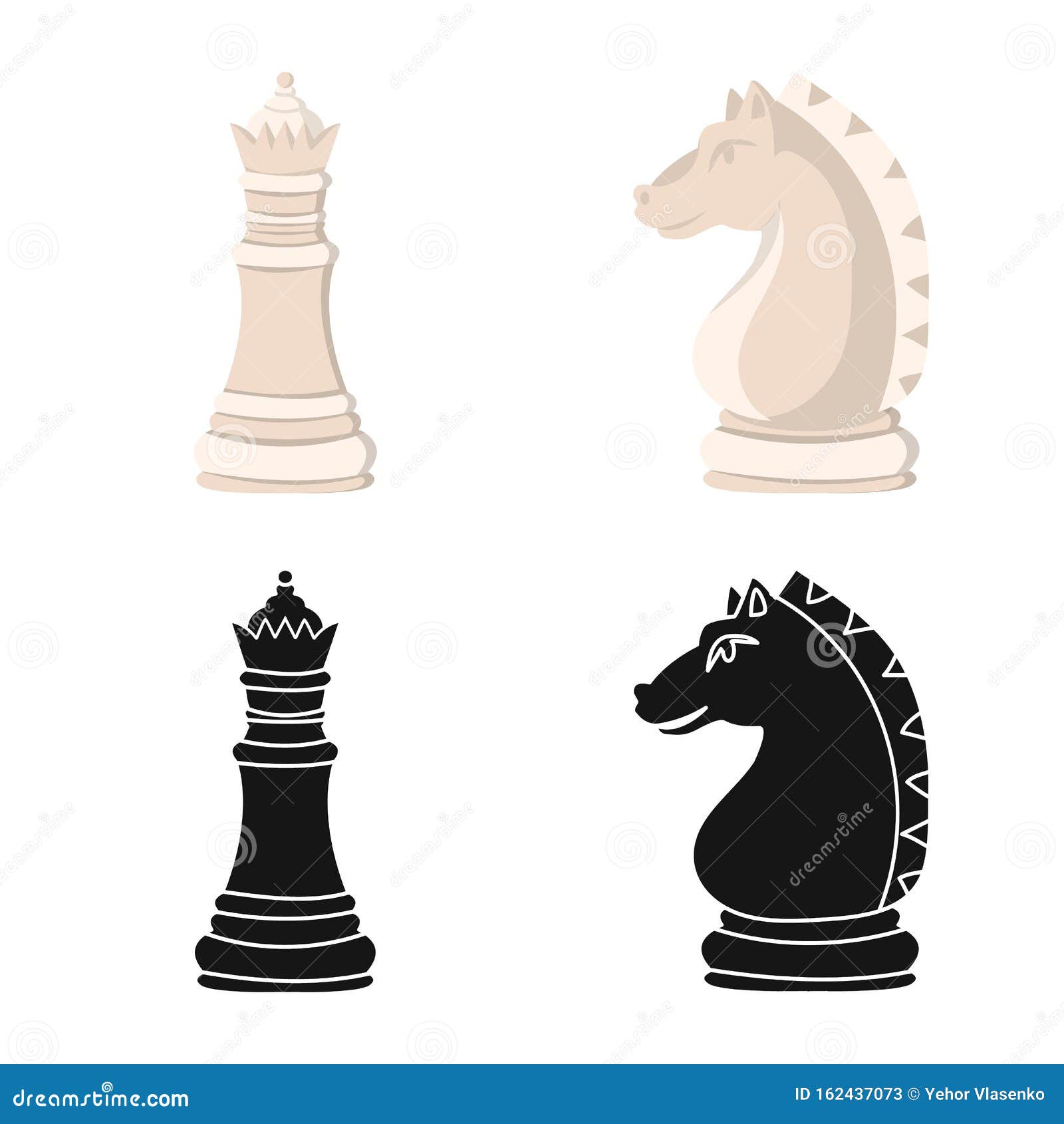 Vector Illustration of Checkmate and Thin Symbol. Set of Checkmate and ...