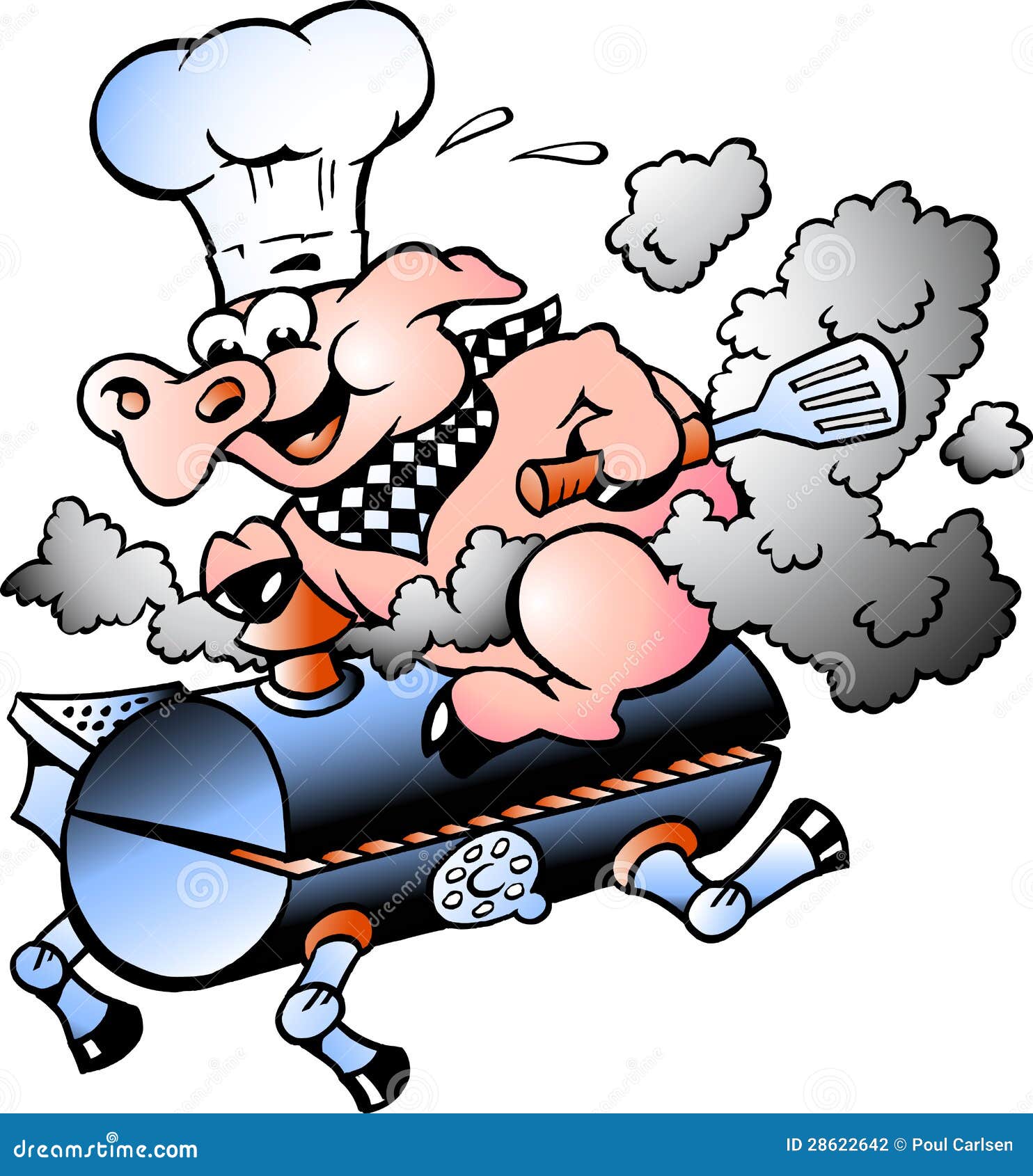 Vector Illustration of an Chef Pig Riding an BBQ Barrel Stock Vector ...
