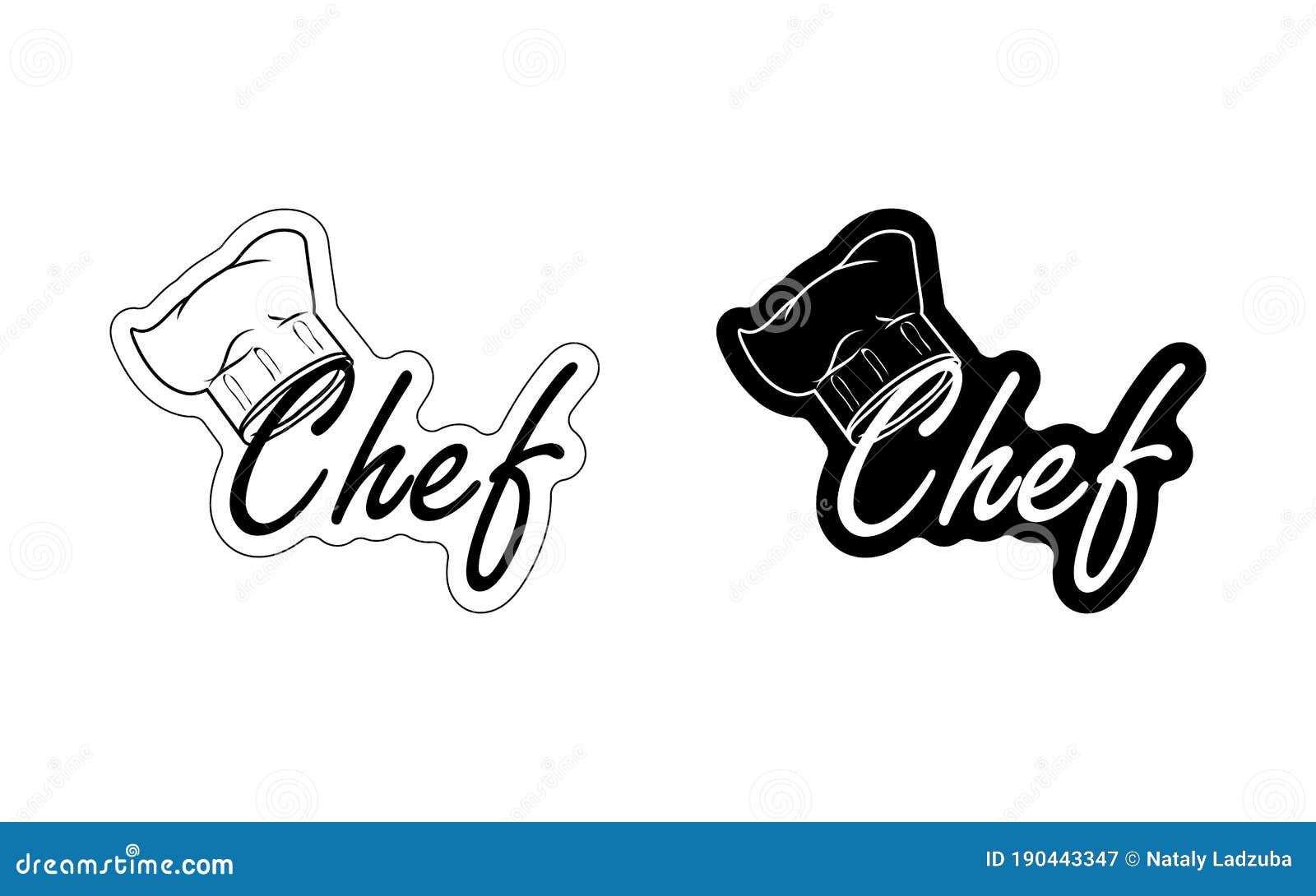 Vector Illustration. Chef`s Hat Over The Chef. Culinary Logo On A White ...