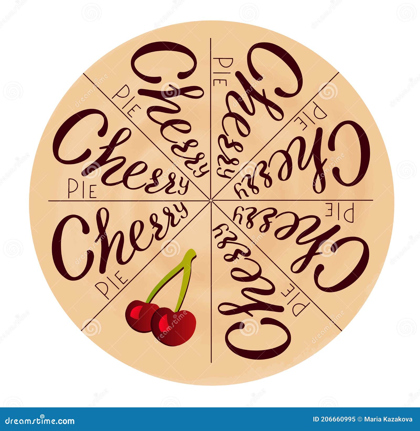 Vector Illustration of Cherry Pie Stock Illustration - Illustration of ...