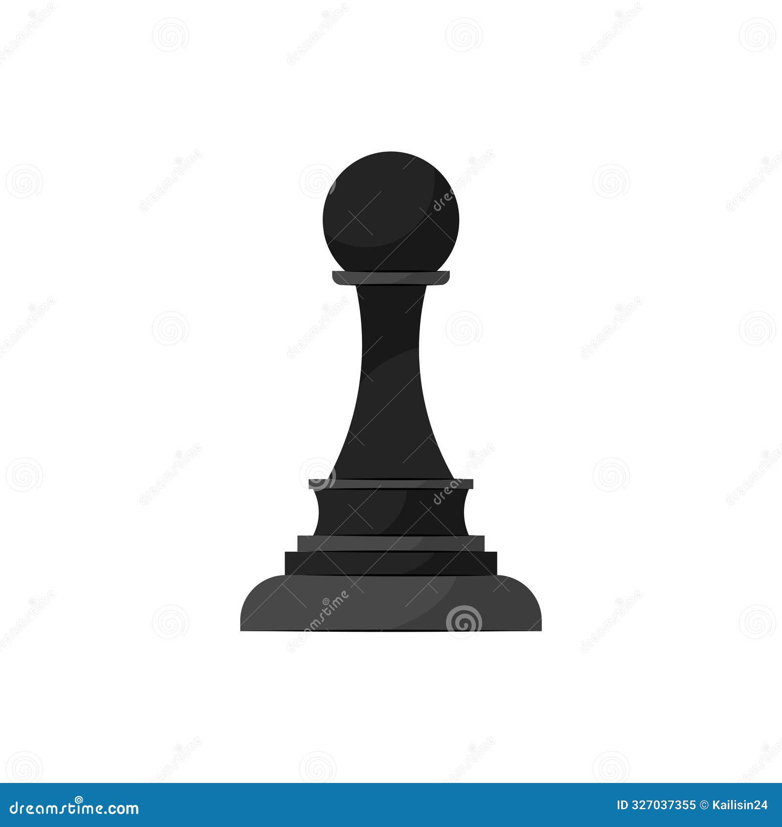 Vector Illustration of a Chess Piece Pawn in Flat Style on a White ...