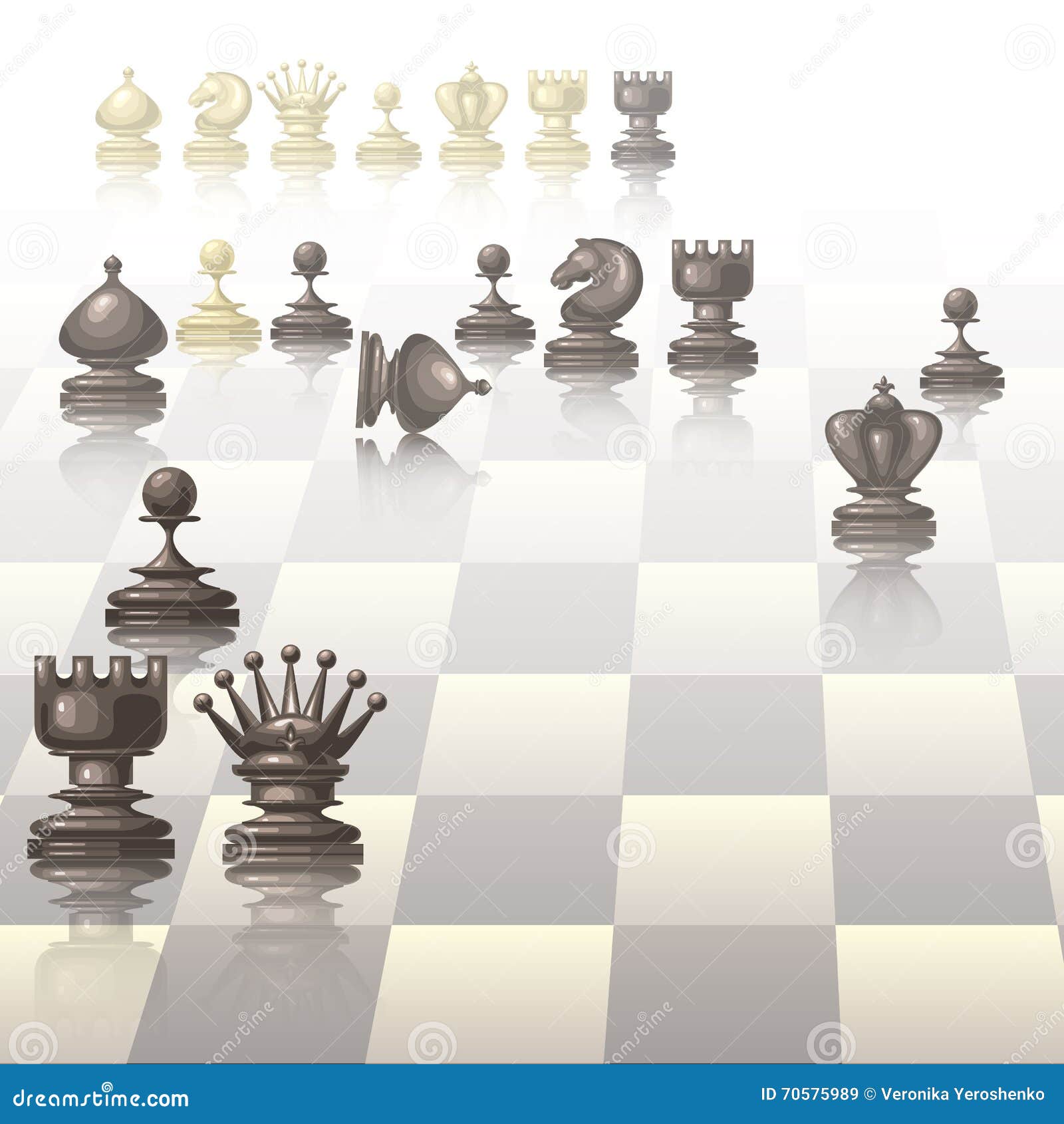 Vector Illustration with Chess Pieces. Stock Vector - Illustration of ...