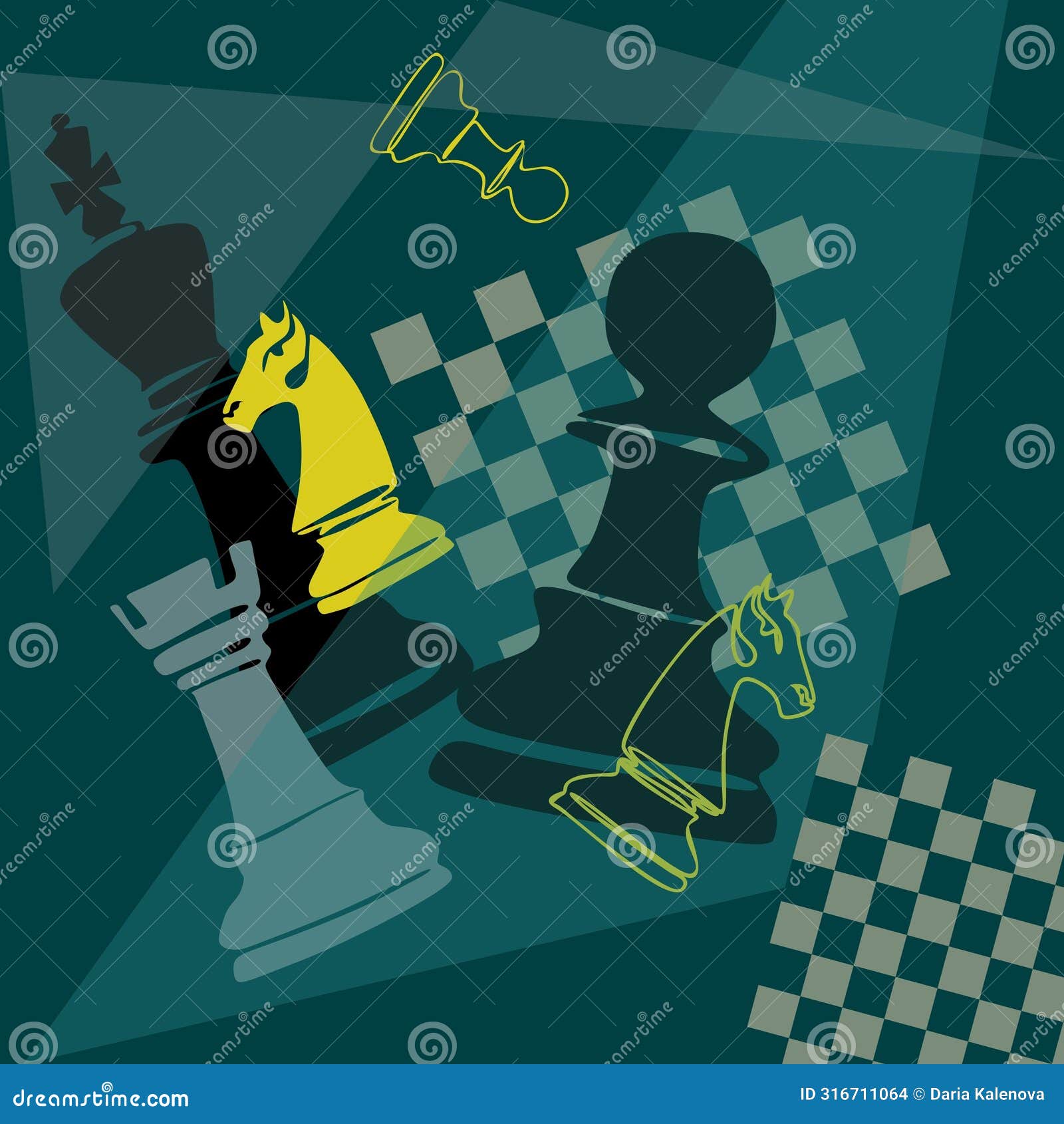 Vector Illustration Chess Background. Flyer Design for Chess Tournament ...