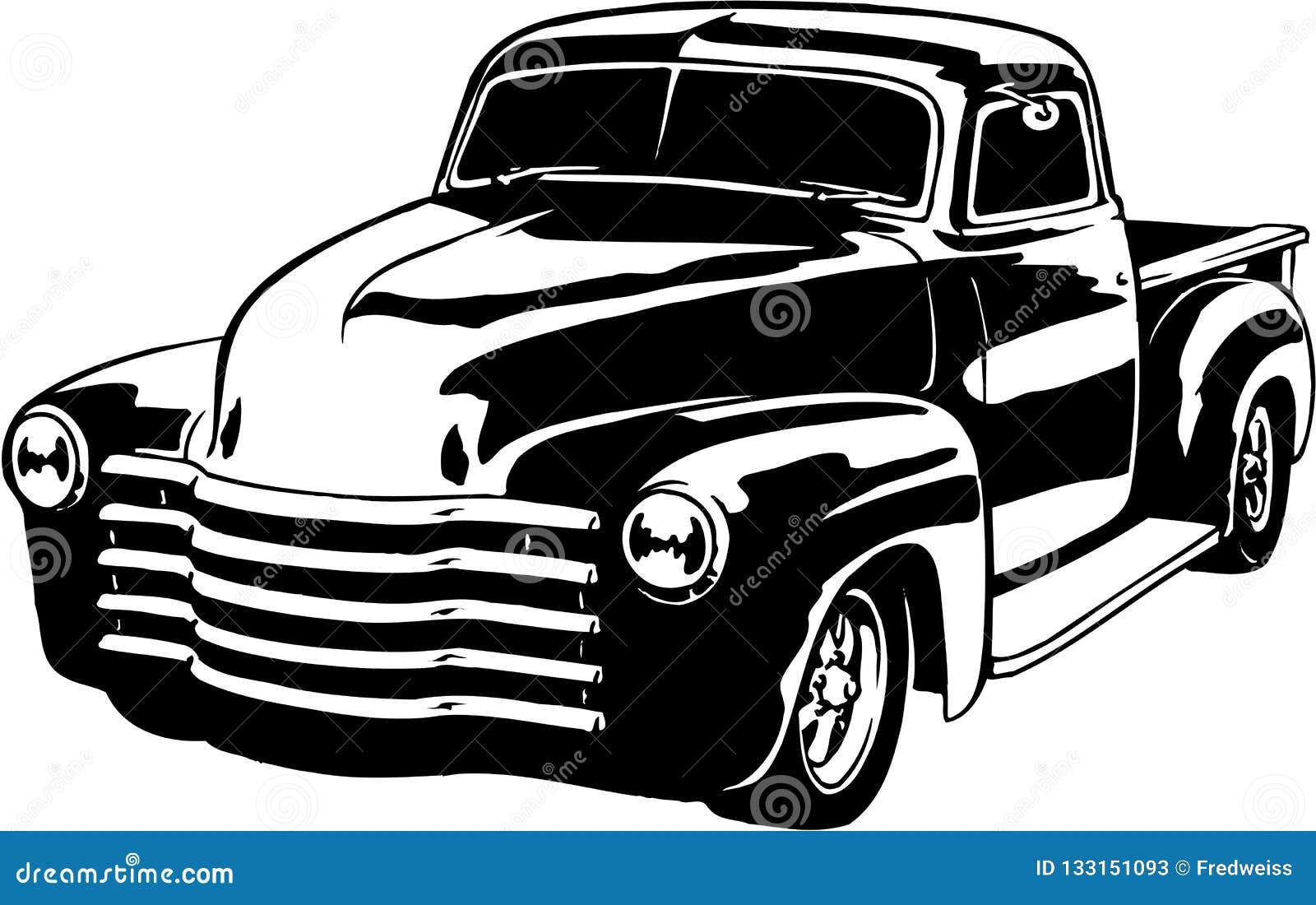 Chevy Pickup Truck Vector Illustration | CartoonDealer.com #42098464