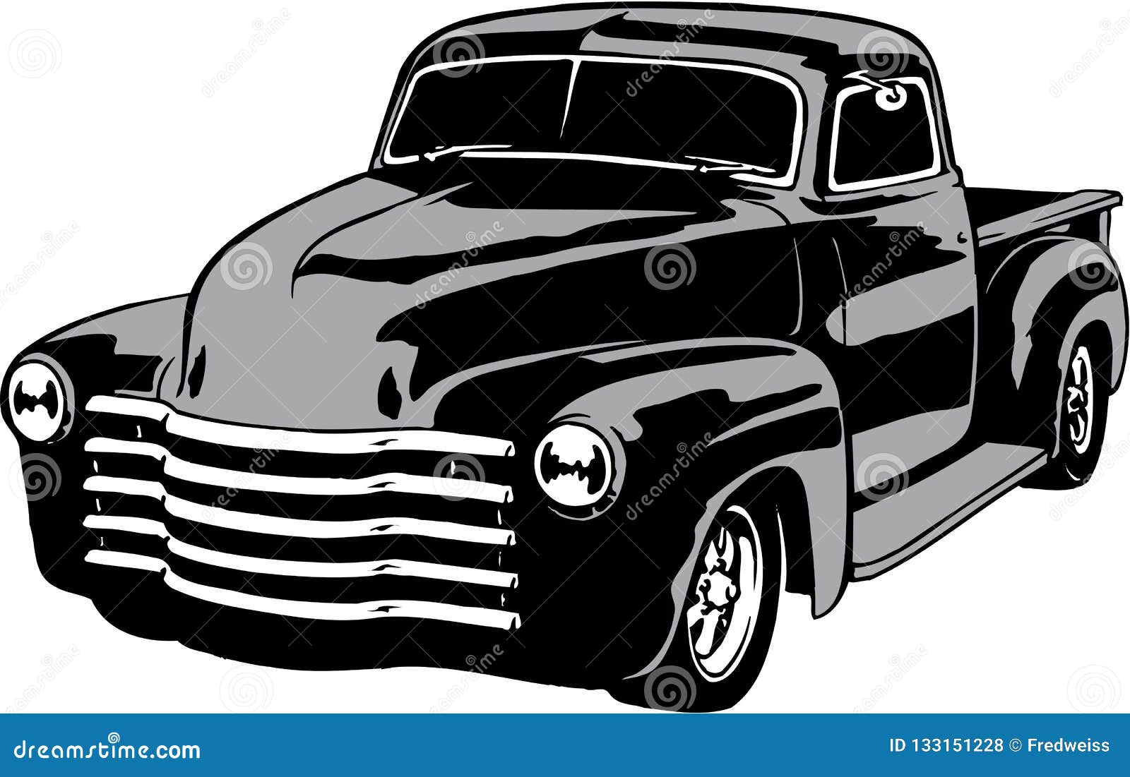 1949 Chevy Pickup Illustration Cartoon Vector | CartoonDealer.com ...