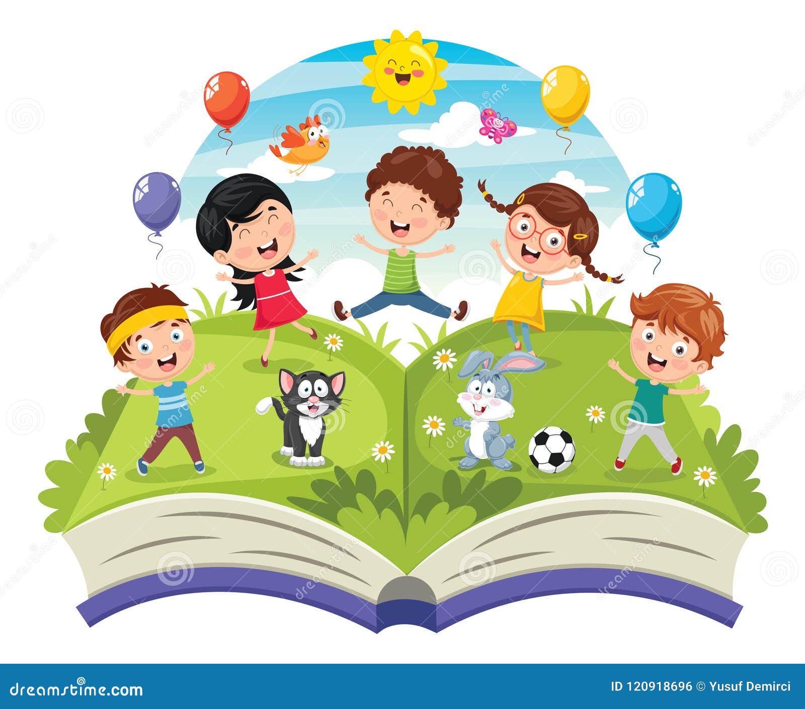 Vector Illustration of Children Stock Vector - Illustration of cover ...
