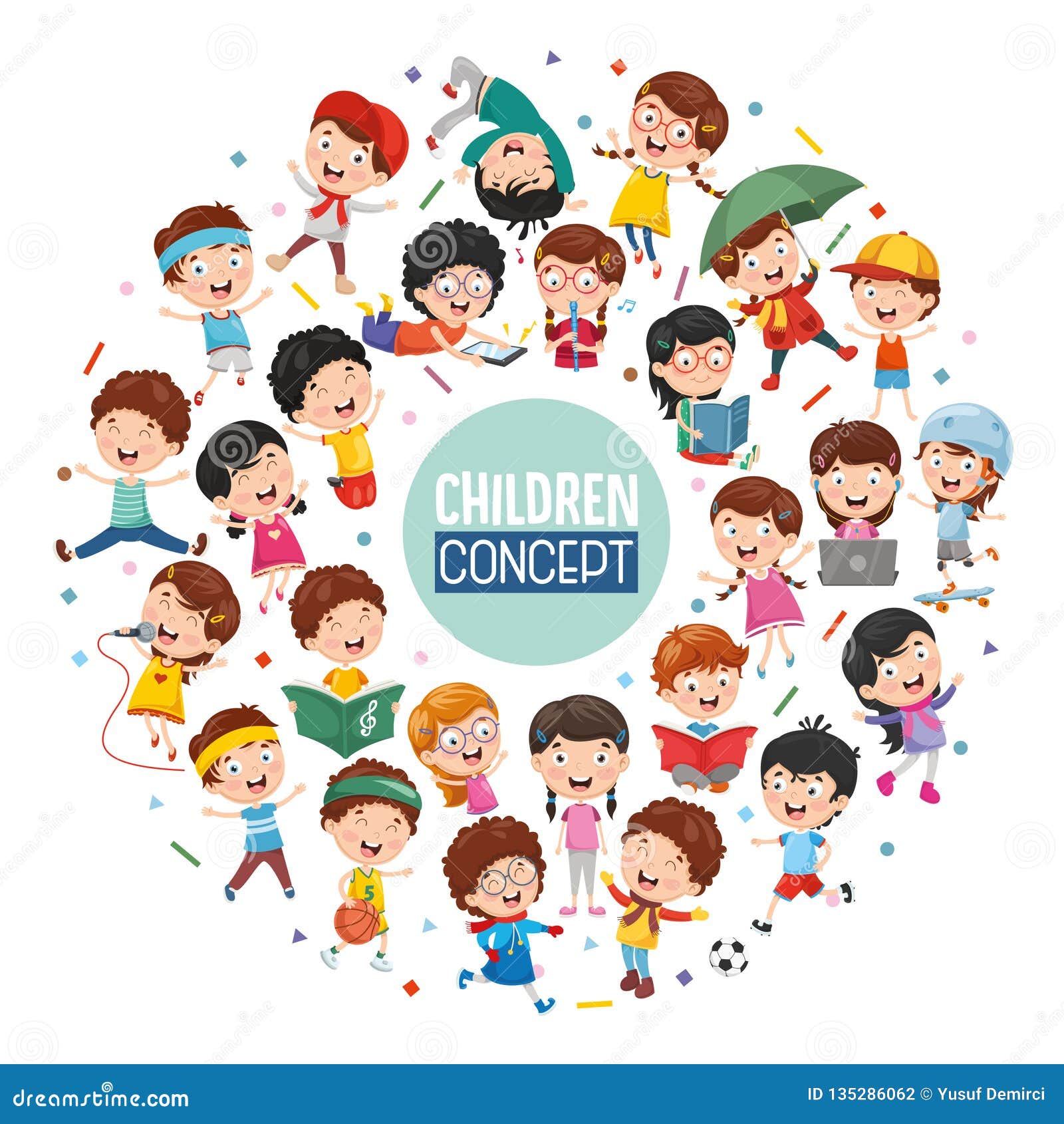 Vector Illustration of Children Concept Design Stock Vector ...