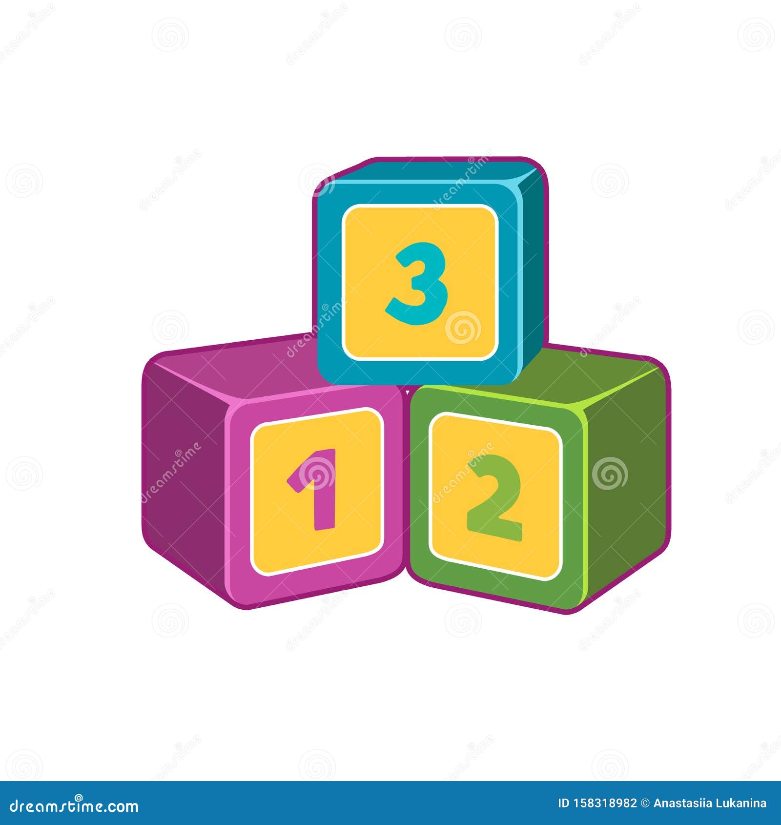 Vector Illustration of Children Cubes Stock Vector - Illustration of ...