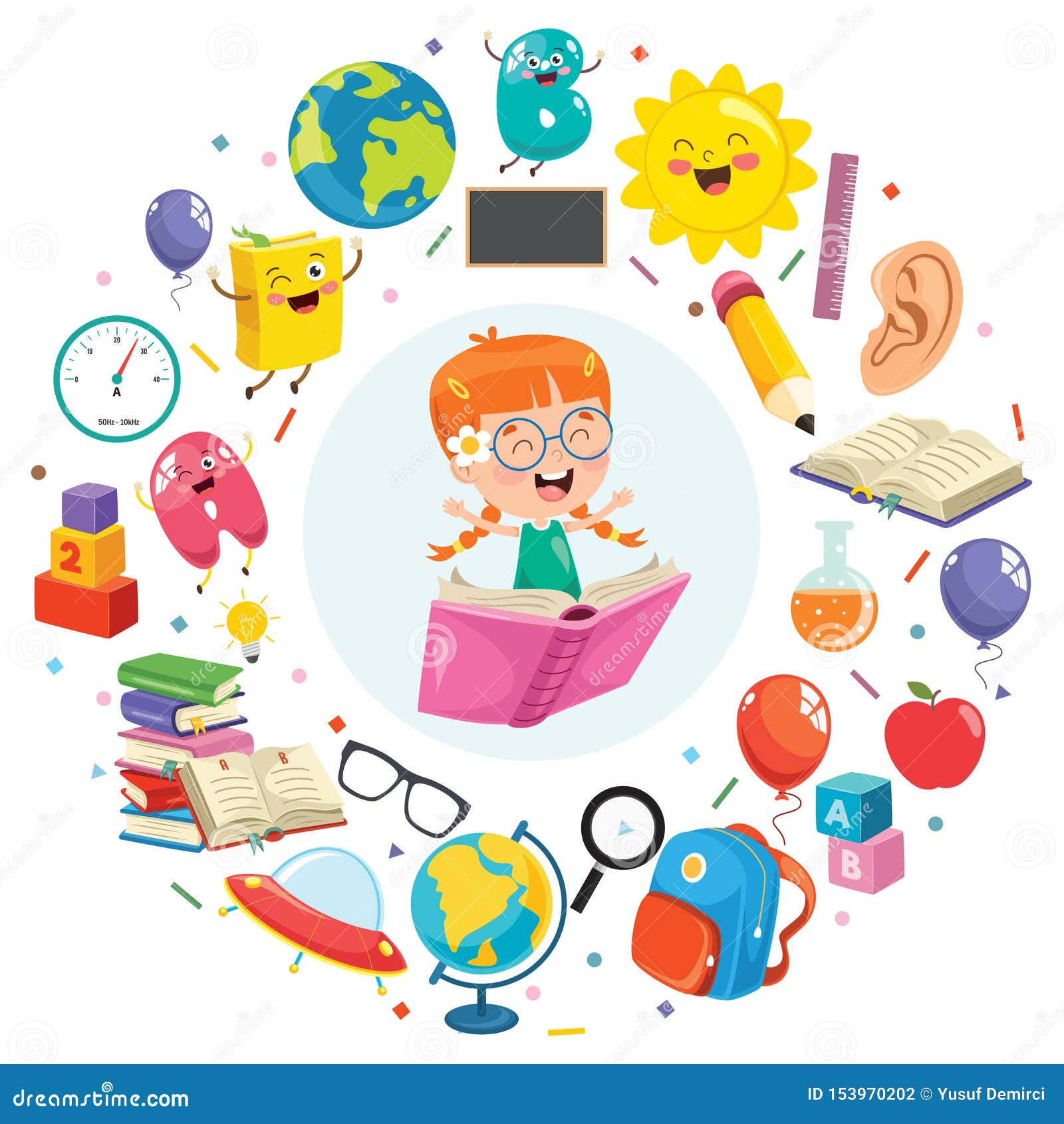 Vector Illustration of Children Education Stock Vector - Illustration ...