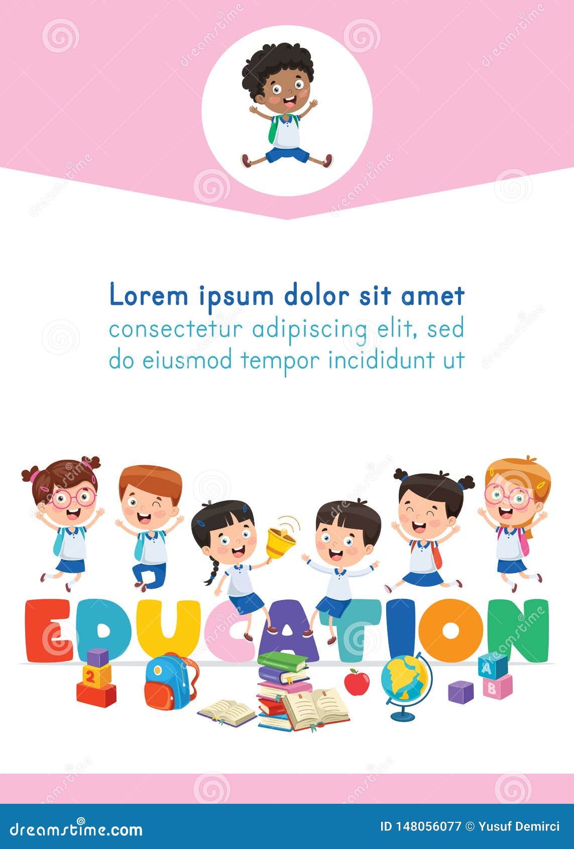 Vector Illustration of Children Education Stock Vector - Illustration ...
