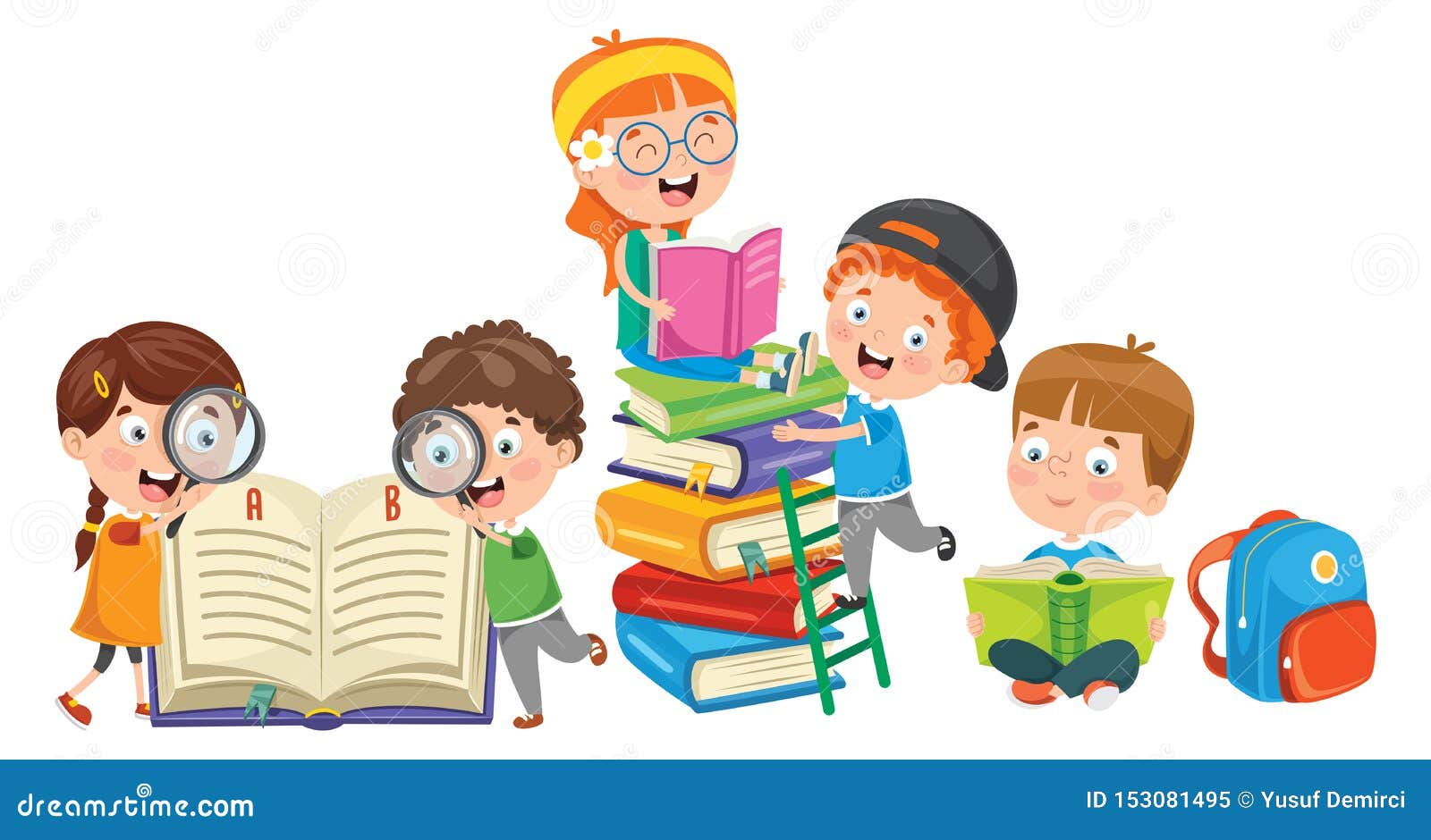 Vector Illustration of Children Education Stock Vector - Illustration ...