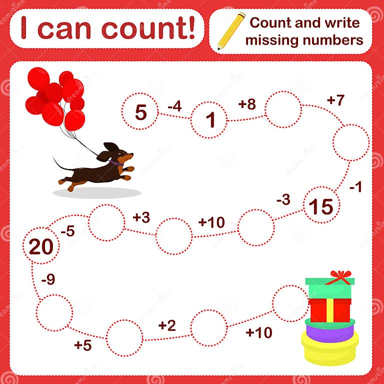 Vector Illustration of a Children`s Math Game on the Topic I Can Count ...