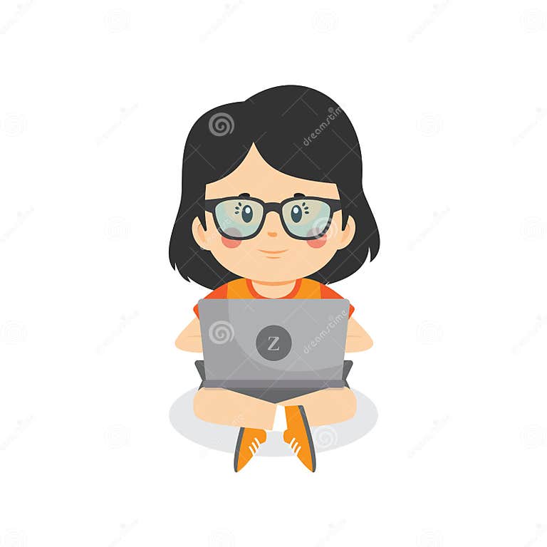 Vector Illustration Children Using Computers Stock Vector ...