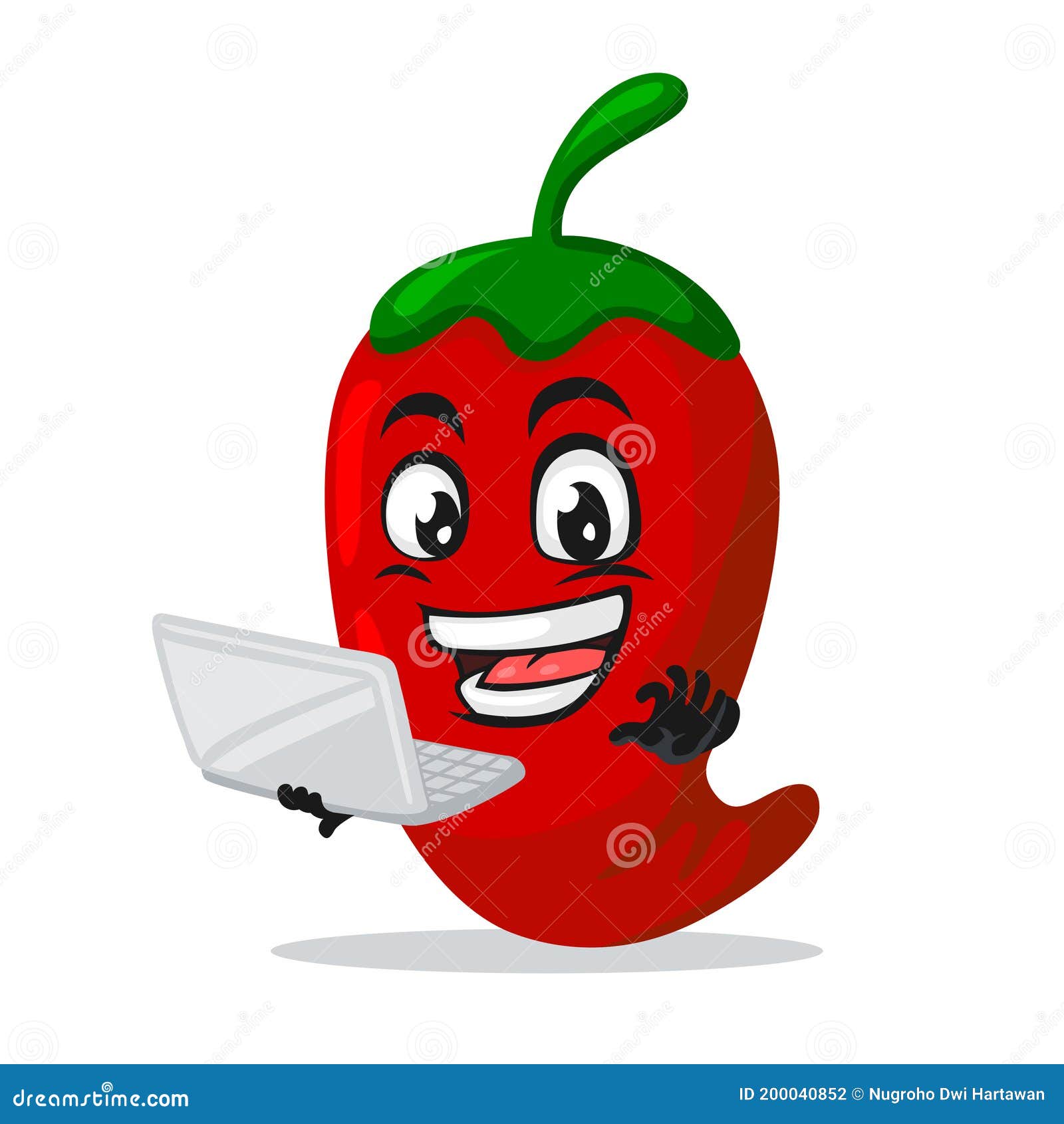 Vector Illustration of Chilli Mascot or Character Stock Vector ...