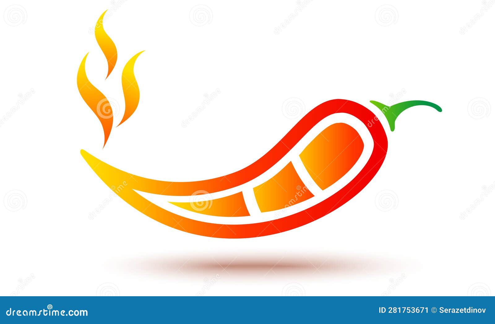 Vector Illustration of Chilli Pepper with Flame Stock Vector ...