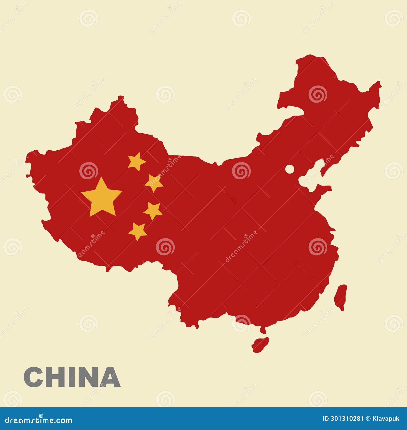 Vector Illustration of China Flag Map. Vector Map Stock Vector ...