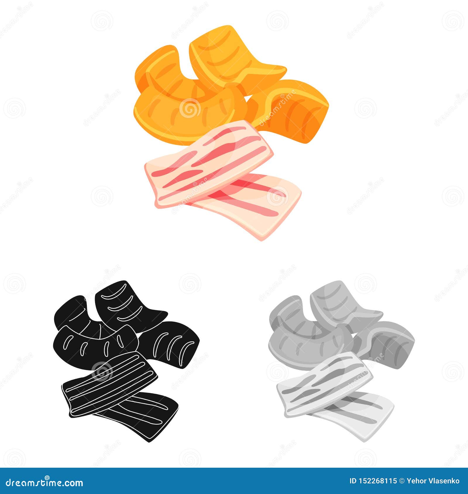 Vector Design of Chips and Bacon Logo. Collection of Chips and Flavor ...
