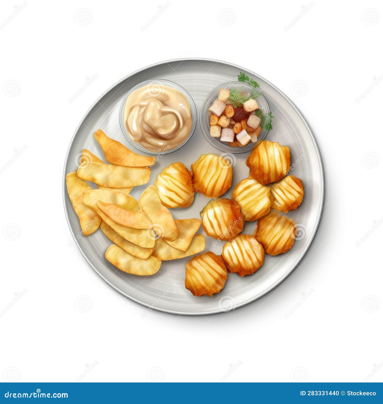 Vector Illustration of Chips and Dip Plate by Mandy Disher Stock ...