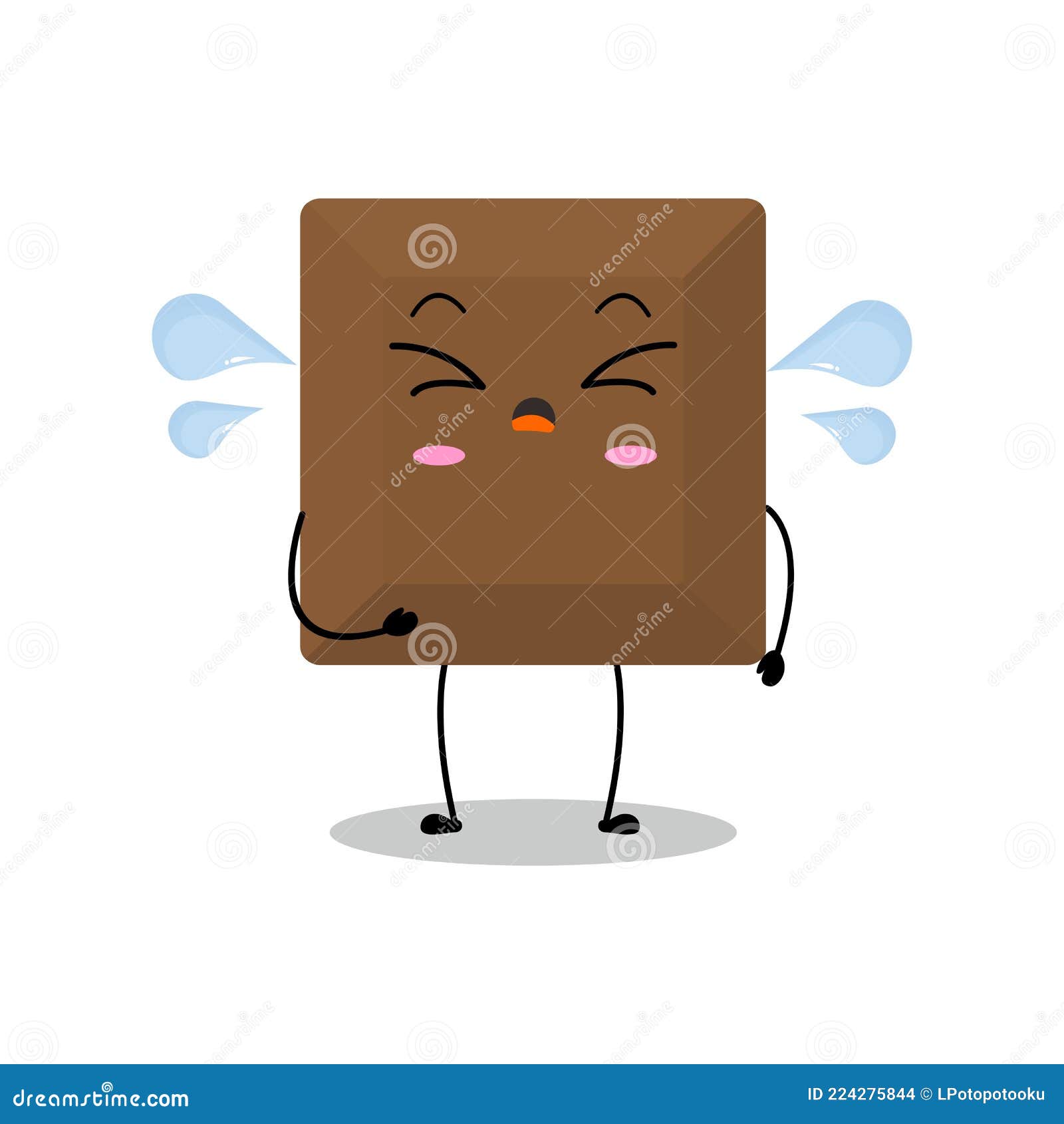 Vector Illustration of Chocolate Character with Various Cute Expression ...