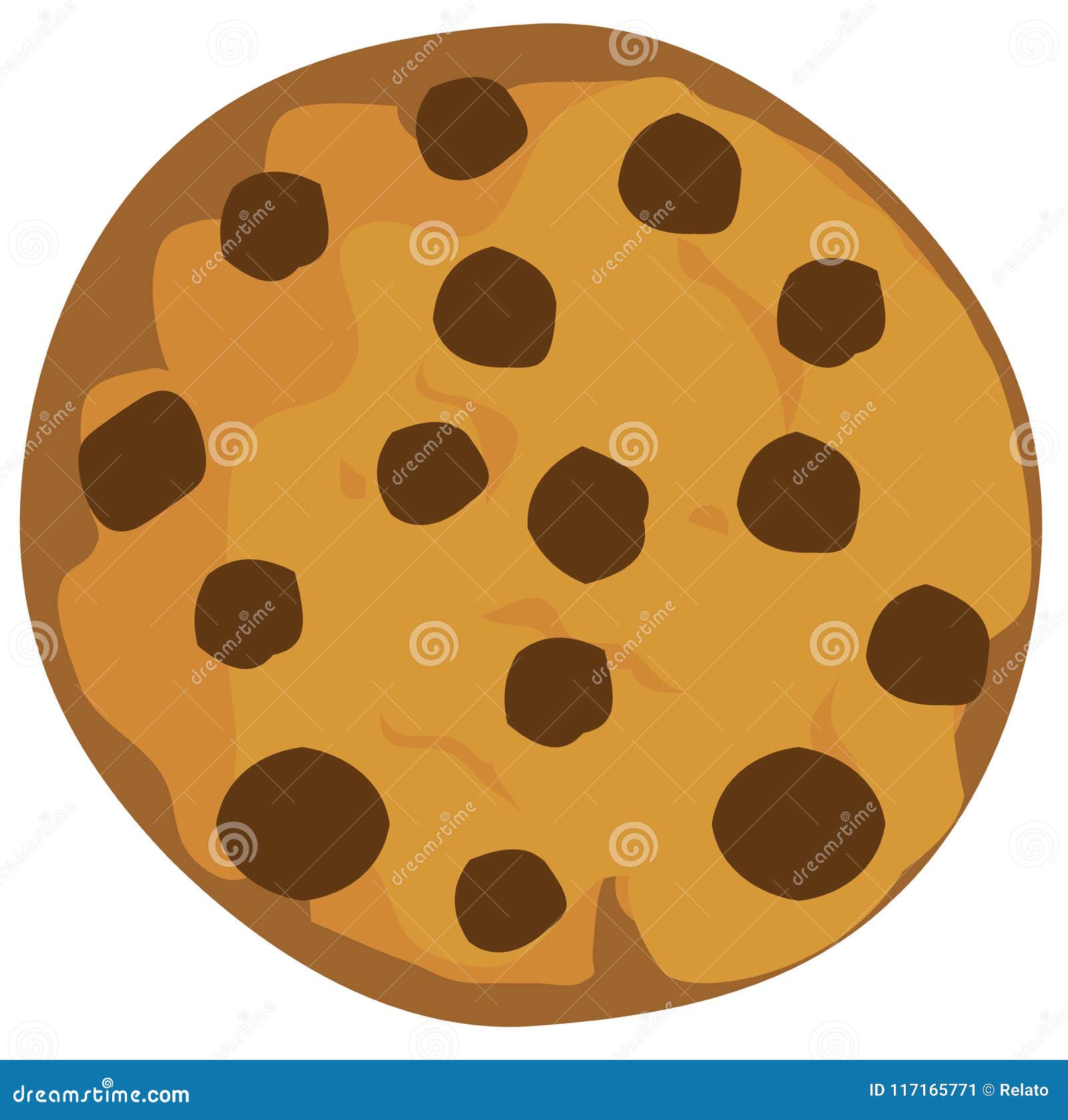 Vector Chocolate Chip Cookie Isolated on White Background Stock Vector ... Vector Chocolate Chip Cookie Isolated on White Background Stock Vector ...