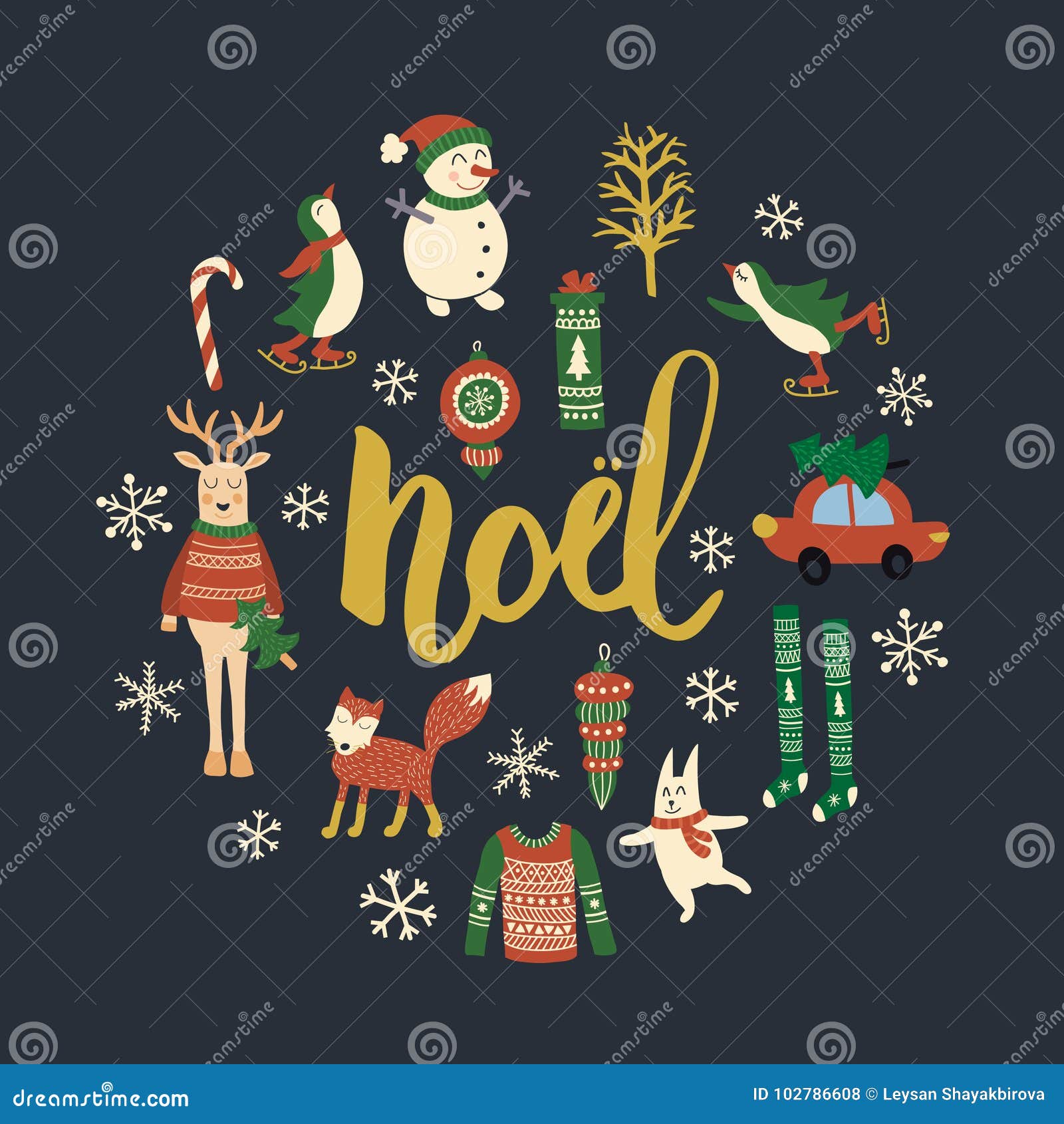 Noel circle stock vector. Illustration of collection - 102786608