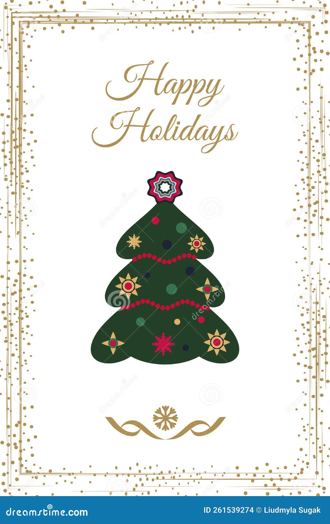 Christmas Tree. Postcard with Abstraction. Illustration. Stock Vector ...