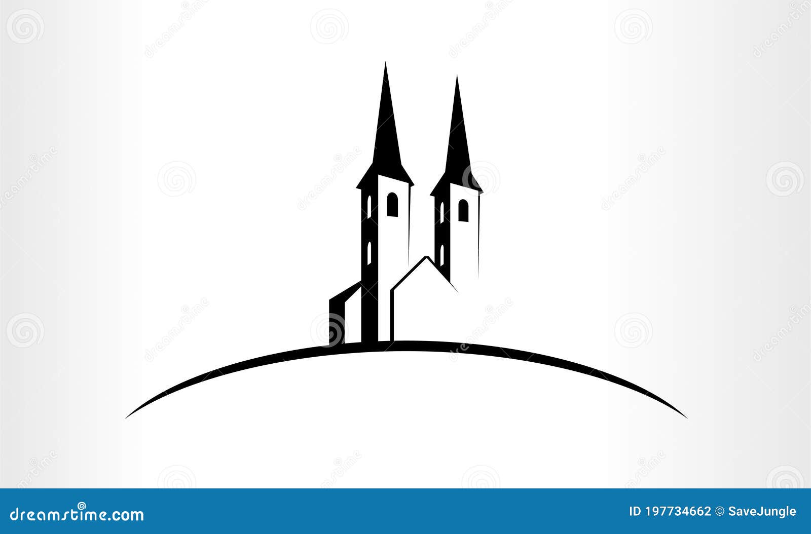Vector Illustration of a Church Logo Emblem Stock Vector - Illustration ...