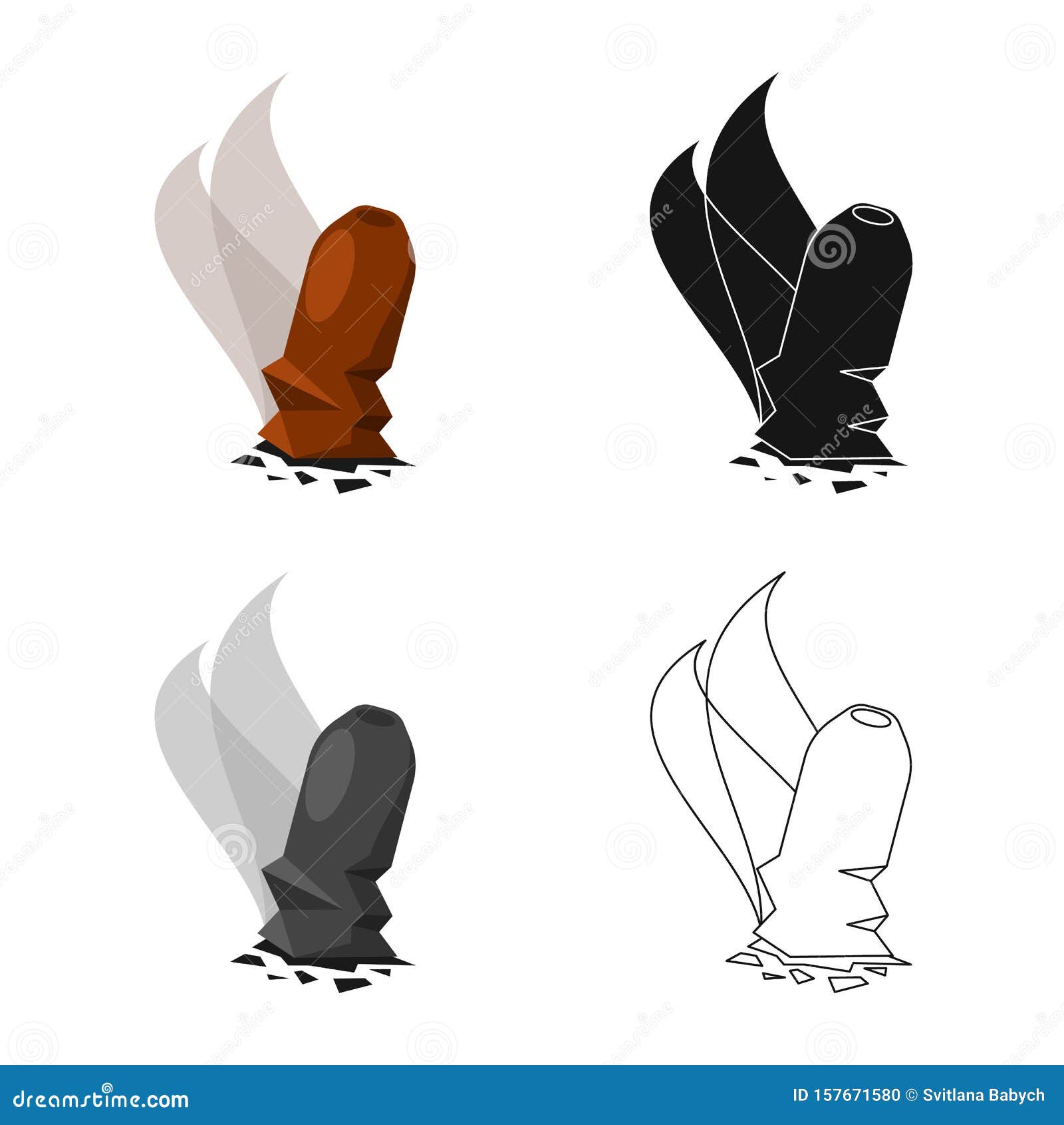 Vector Design of Cigar and Ash Icon. Set of Cigar and Burn Stock Symbol ...