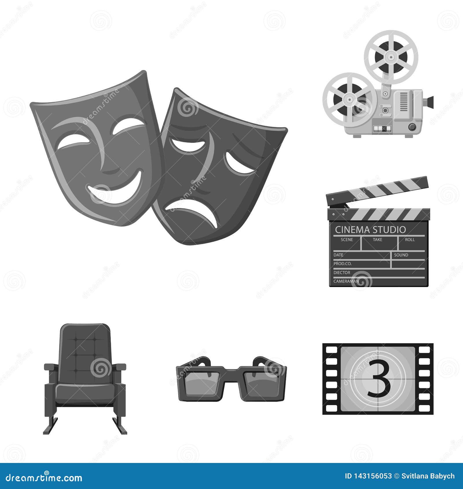 Vector Design of Cinematography and Studio Symbol. Collection of ...