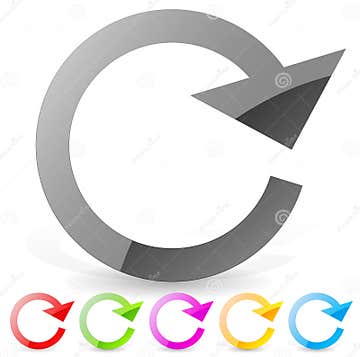 Vector Illustration of a Circle Arrow in Clockwise Direction Stock ...