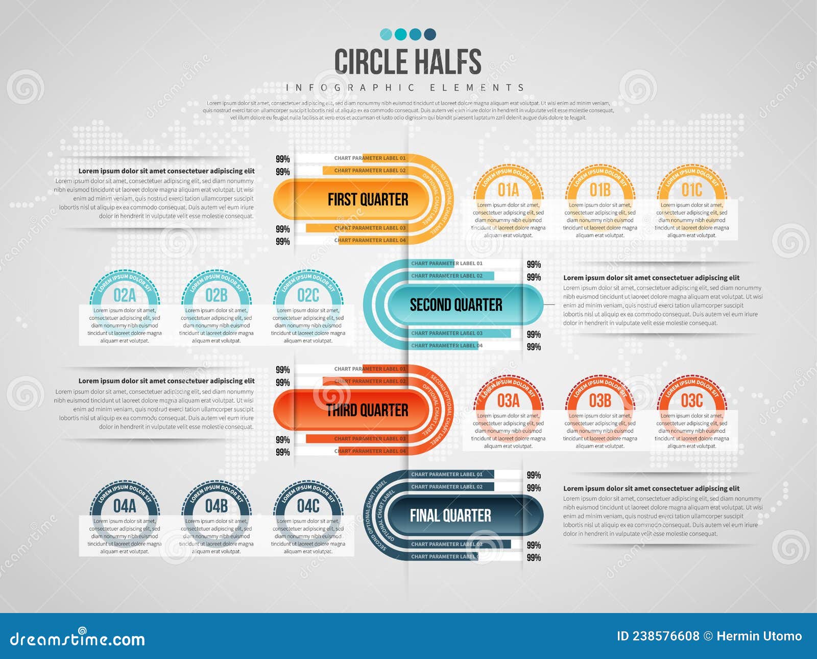Circle Halfs Infographic stock vector. Illustration of process - 238576608