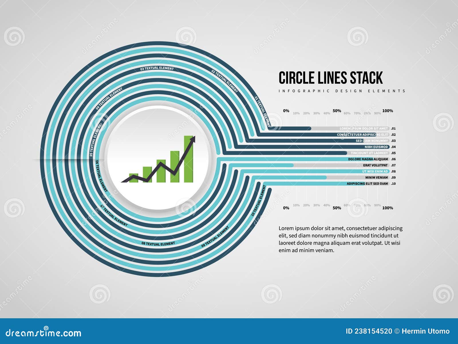 Circle Lines Stack Infographic Stock Vector - Illustration of diagram ...