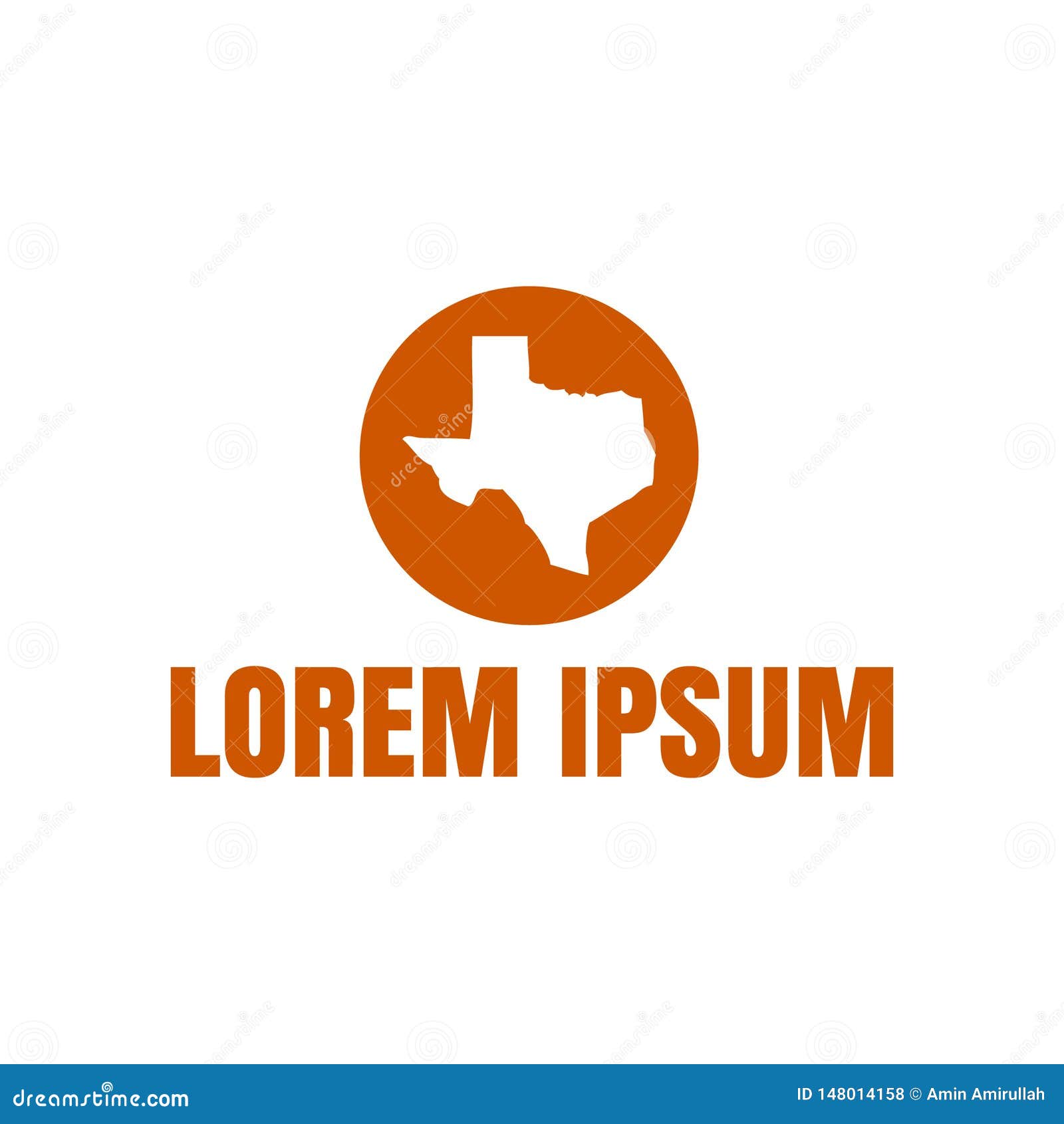 Vector Illustration Circle Negative Space Texas Island Logo Design ...