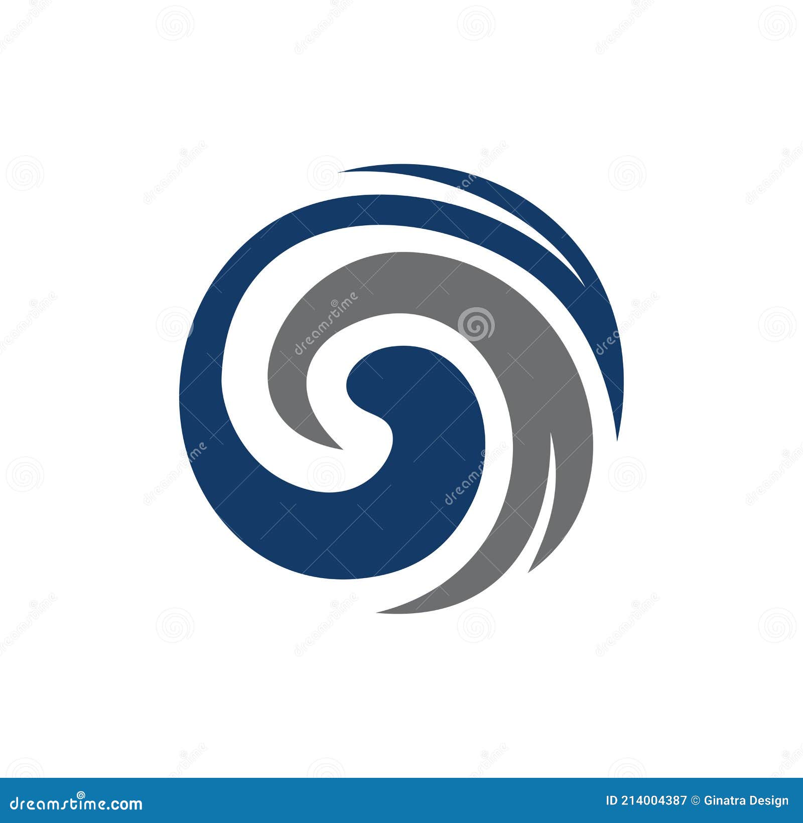 Circle Wave Logo Sign stock vector. Illustration of blue - 214004387