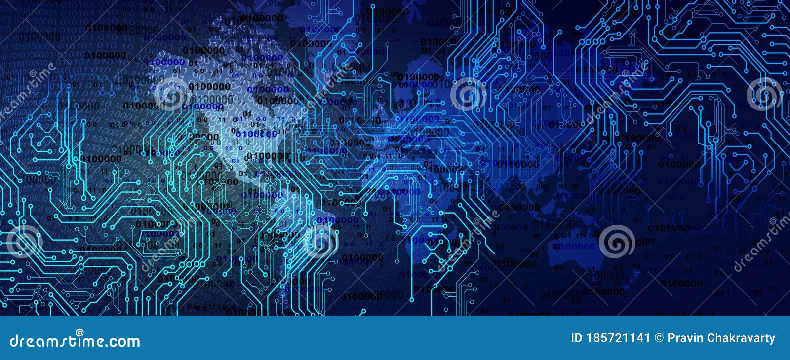 Vector Illustration Circuit Board and Hexagons Background. Hi-tech ...