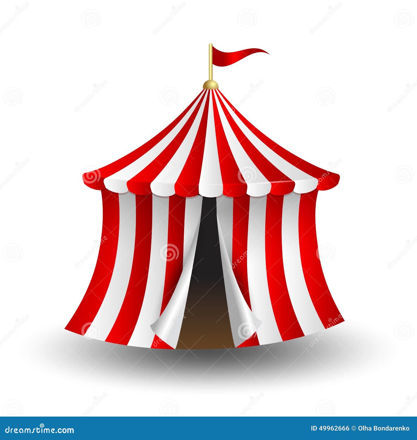 Vector Illustration of Circus Tent with Flag Stock Vector ...