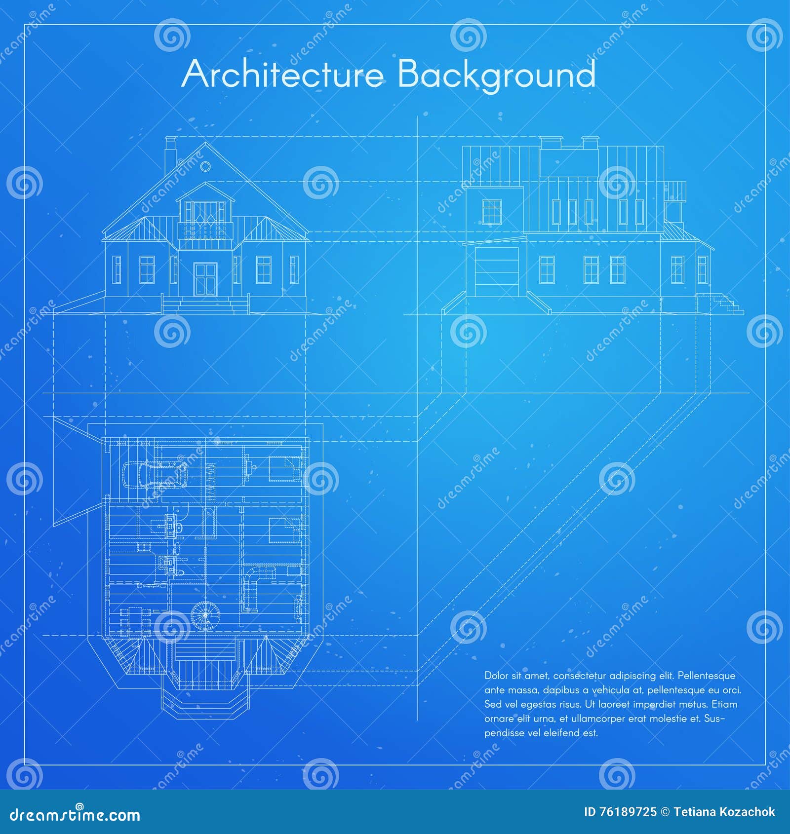 Vector Illustration of City Building Blueprint. Stock Vector ...
