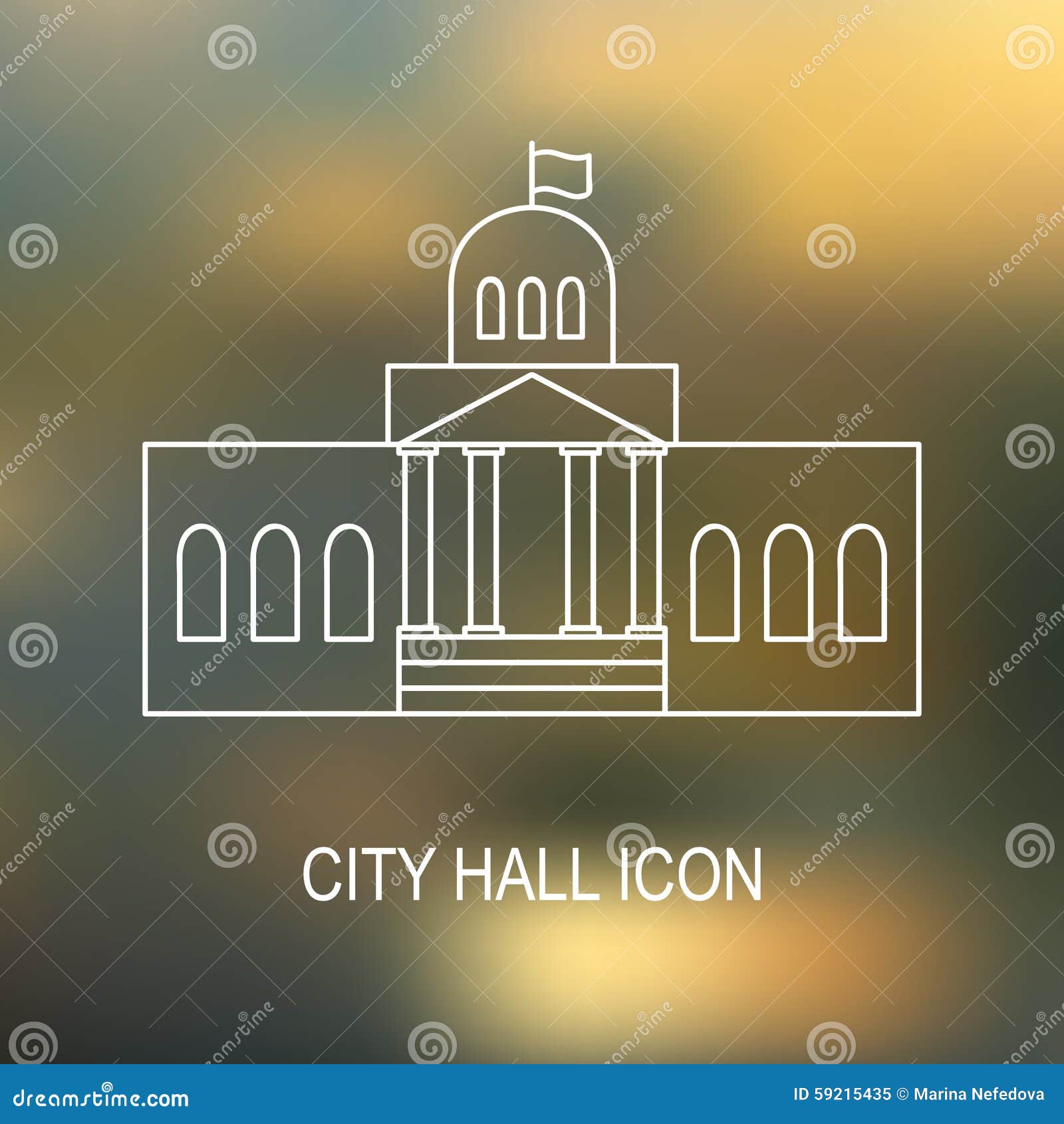 Vector Illustration of City Hall Stock Illustration - Illustration of ...