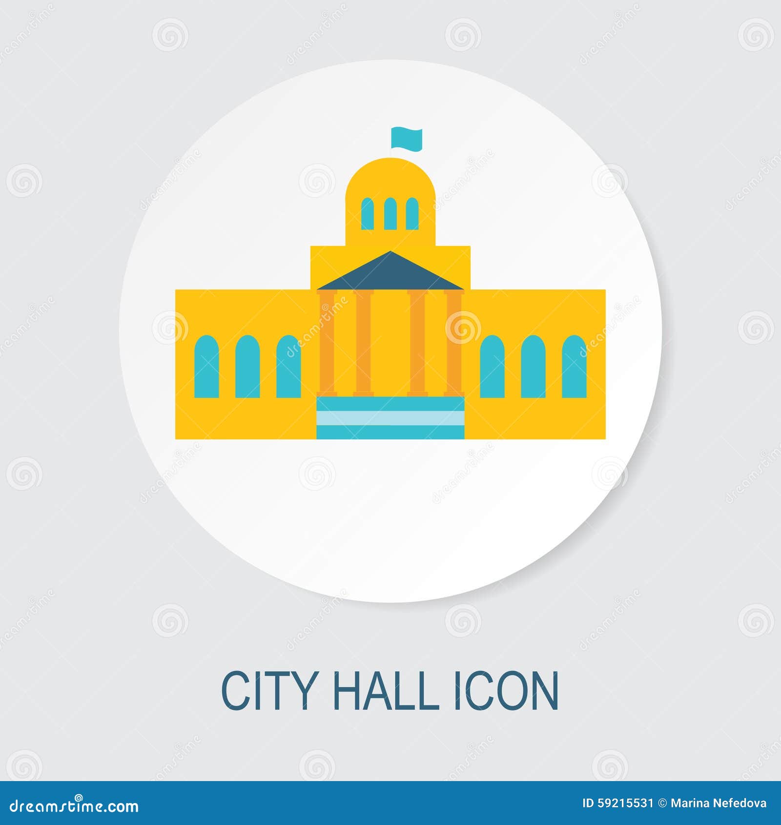 Vector Illustration of City Hall Stock Illustration - Illustration of ...