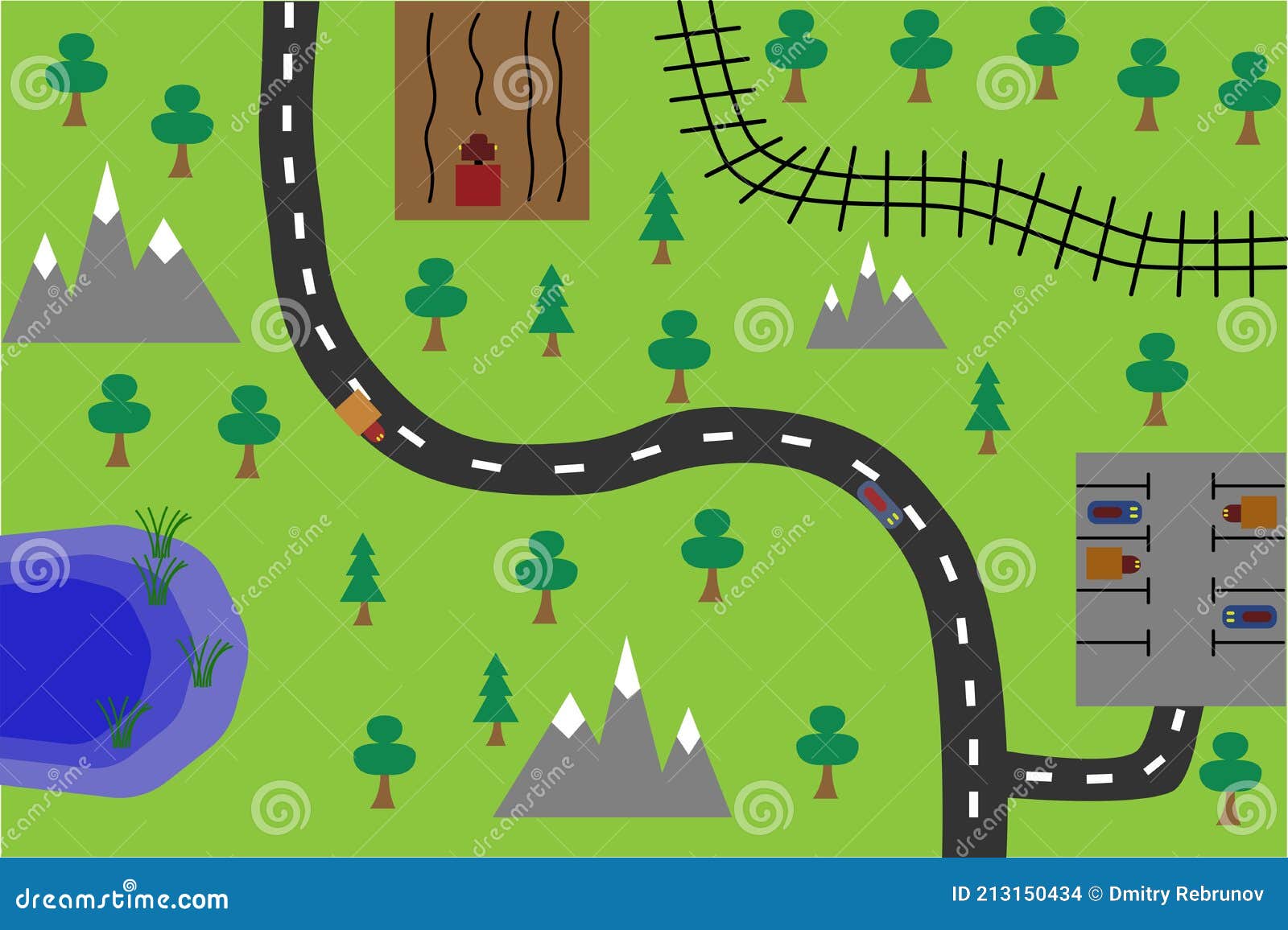 Vector Illustration of a City Map for Children. Stock Vector ...