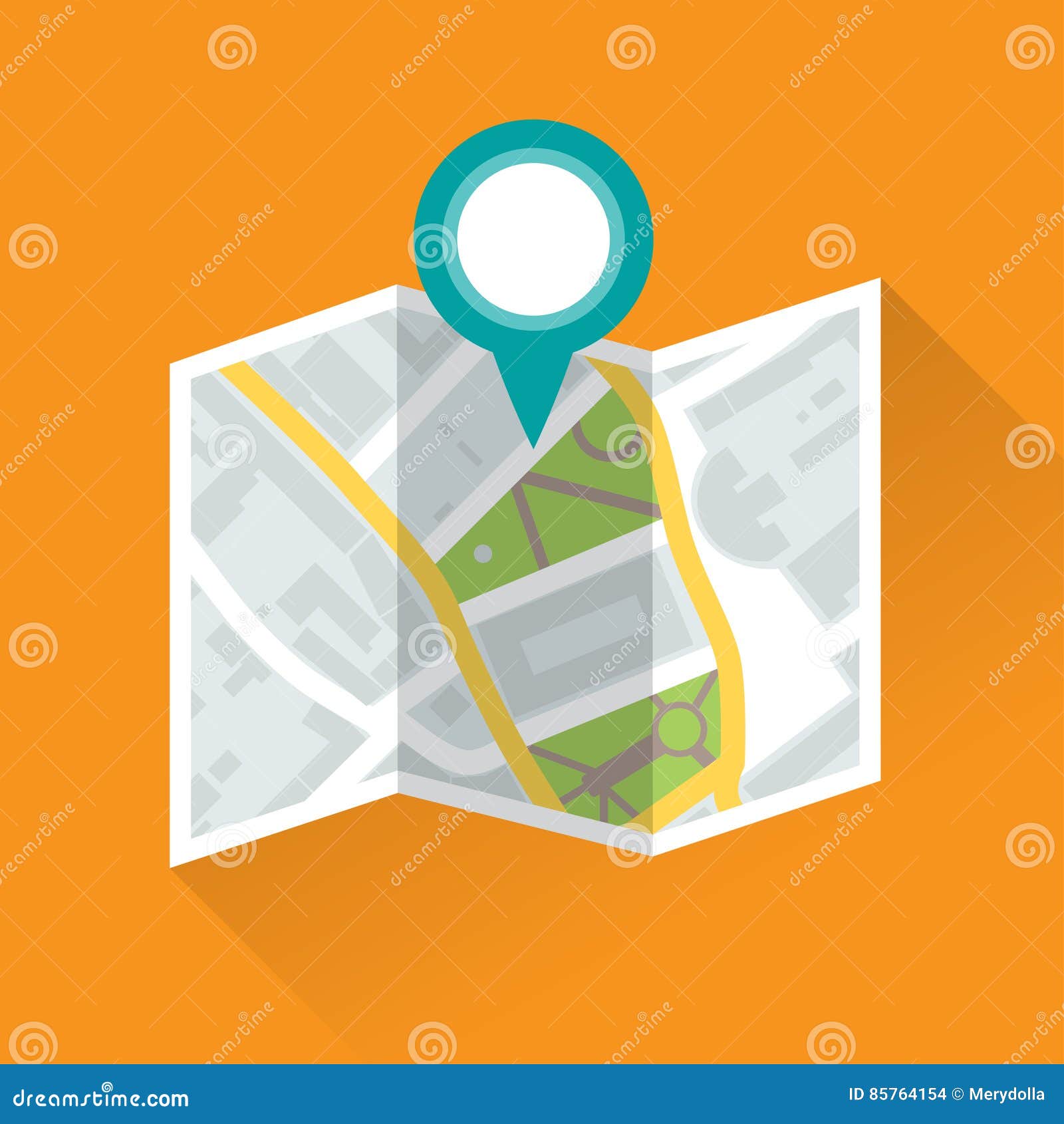 Vector Illustration of a City Map with Locations Stock Vector ...