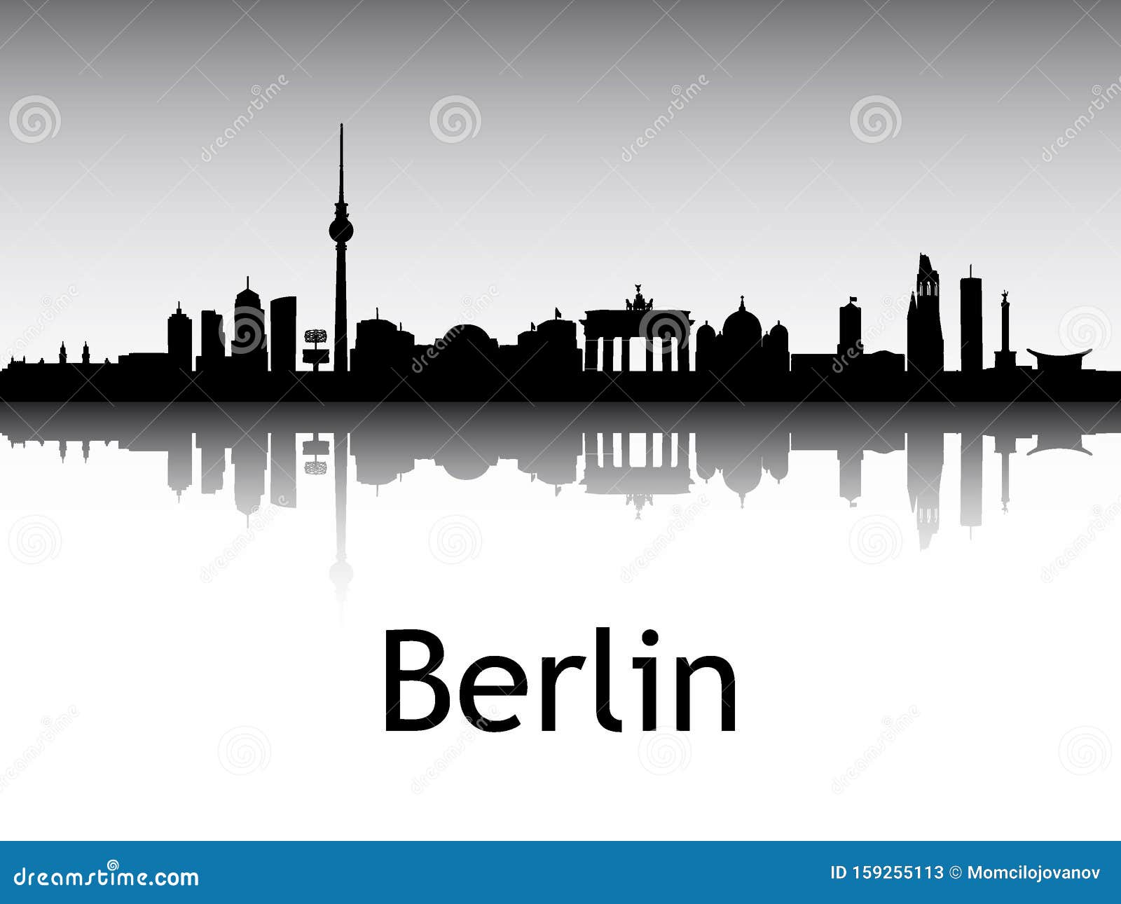 City Skyline of Berlin Germany Stock Vector - Illustration of carolina ...