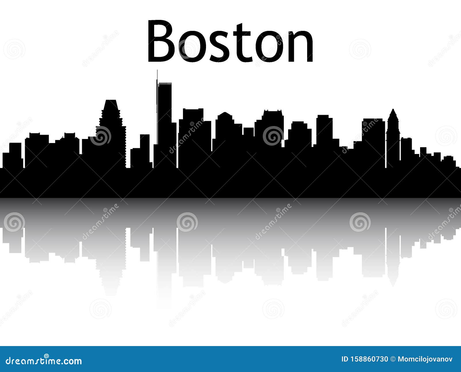 City Skyline of Boston stock vector. Illustration of counter - 158860730